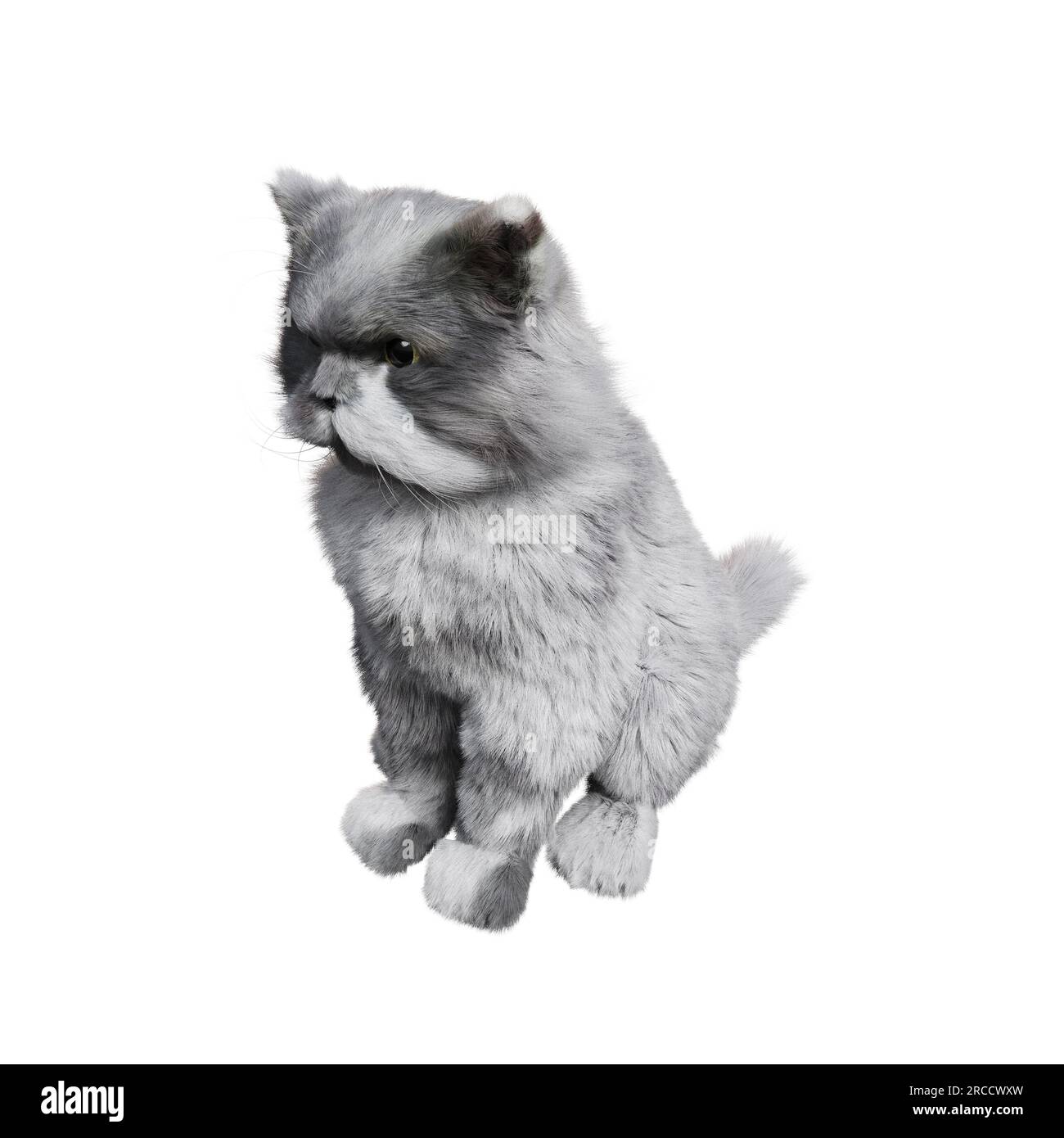 cat isolated on white background, 3D illustration, cg render Stock ...