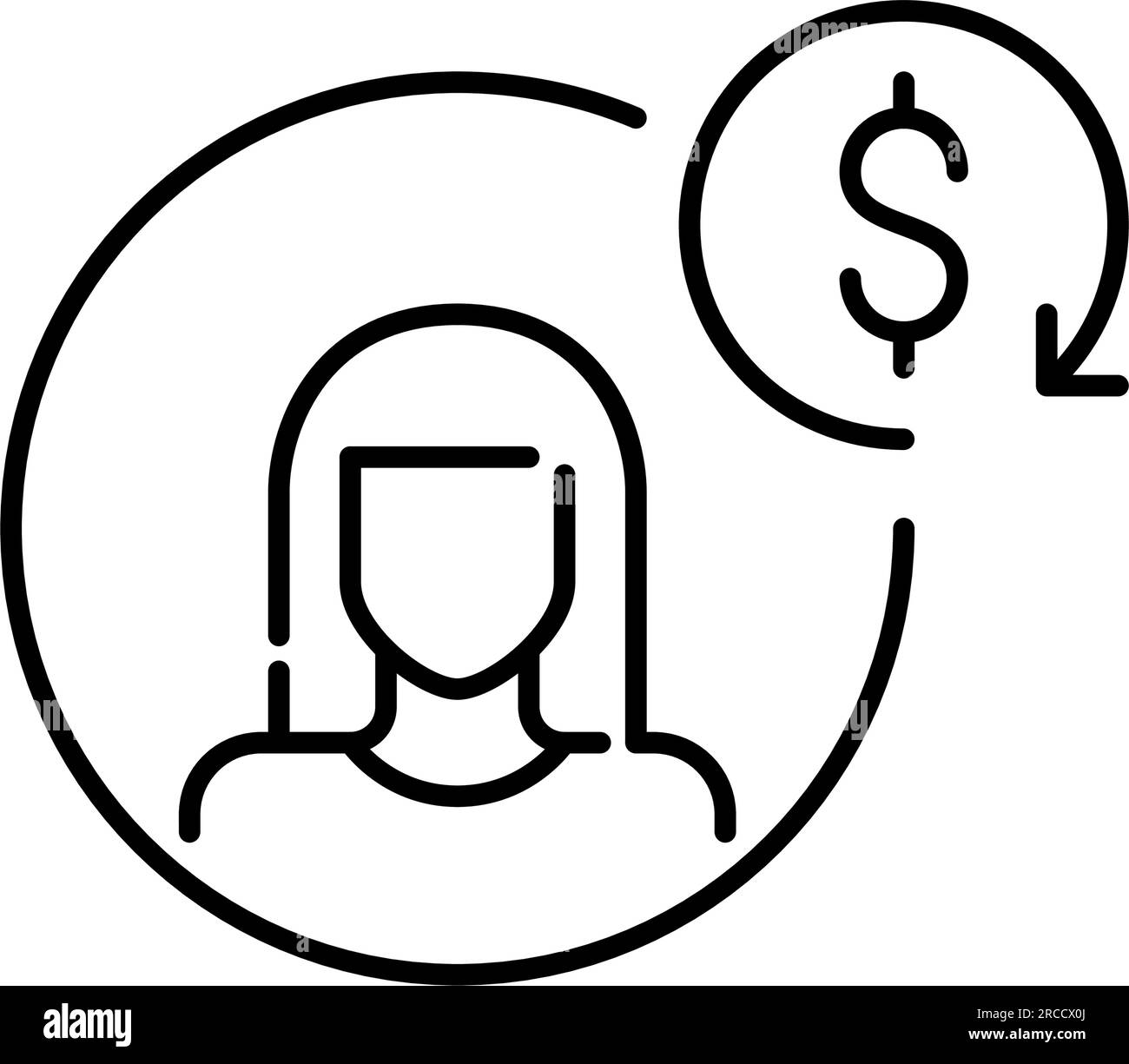 Customer loyalty program member. Female user avatar with cash back ...