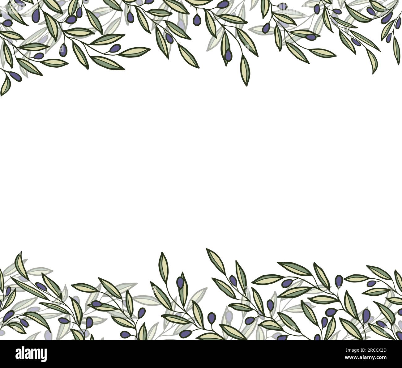 Vector background with olive tree decoration. Vegan food illustration ...
