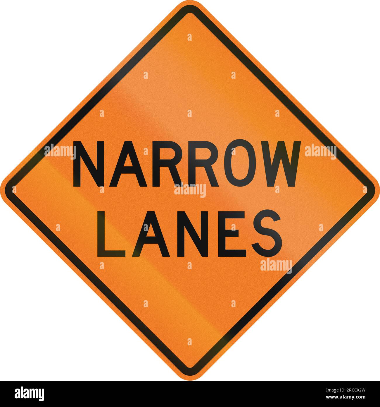 Roadworks sign in Canada - Narrow lanes. This sign is used in Ontario ...