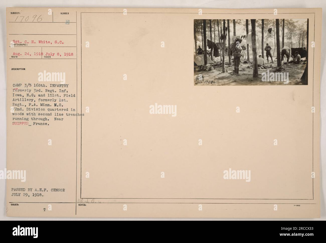 Sergeant C.H. White is seen in this photograph, taken on July 8, 1918 ...