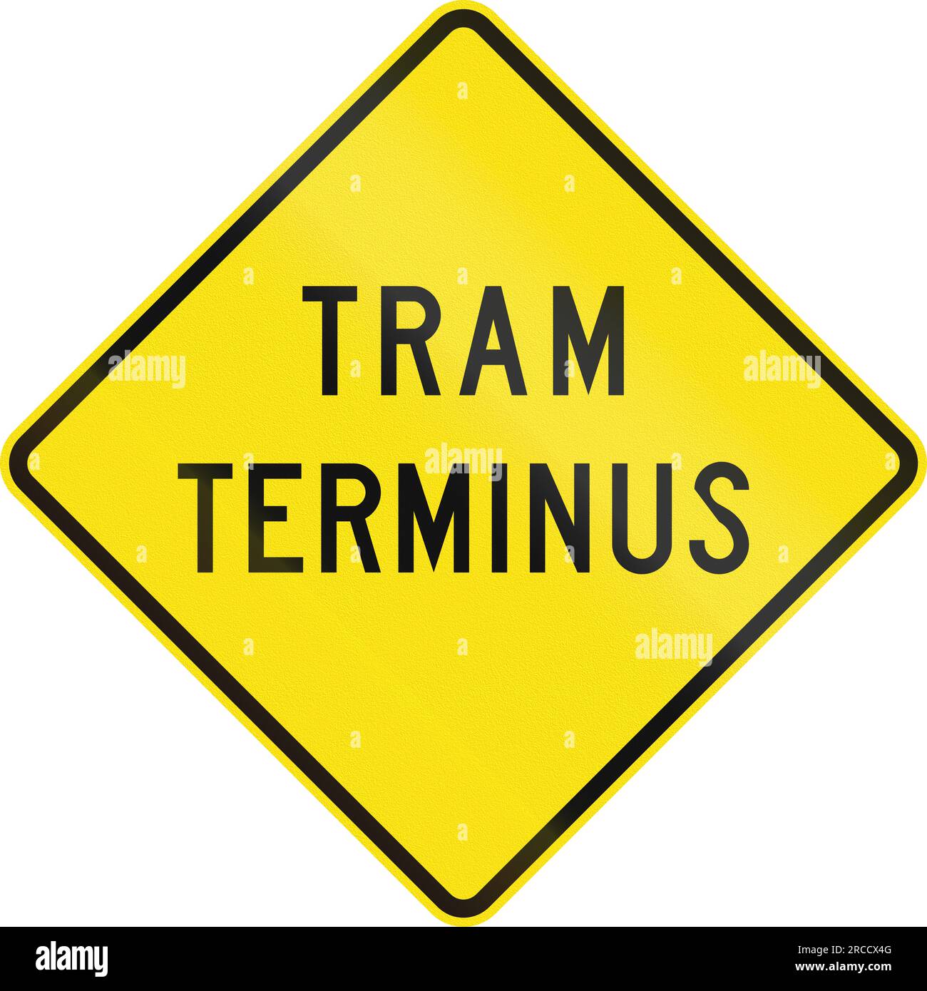 An Australian road sign used in Victoria - Tram terminus Stock Photo ...