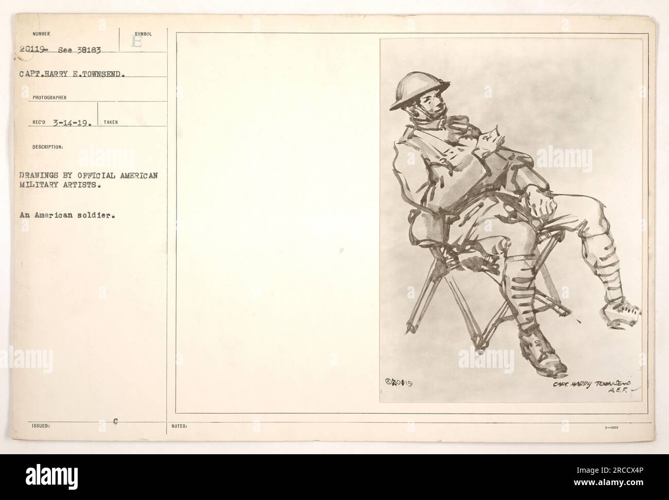 Caption: "An American soldier with symbol drawings by official American ...