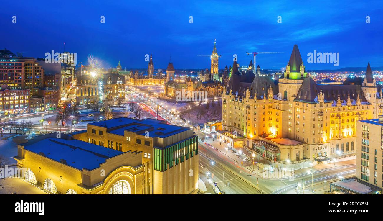 Downtown Ottawa city skyline, cityscape of Ontario Canada at sunset ...