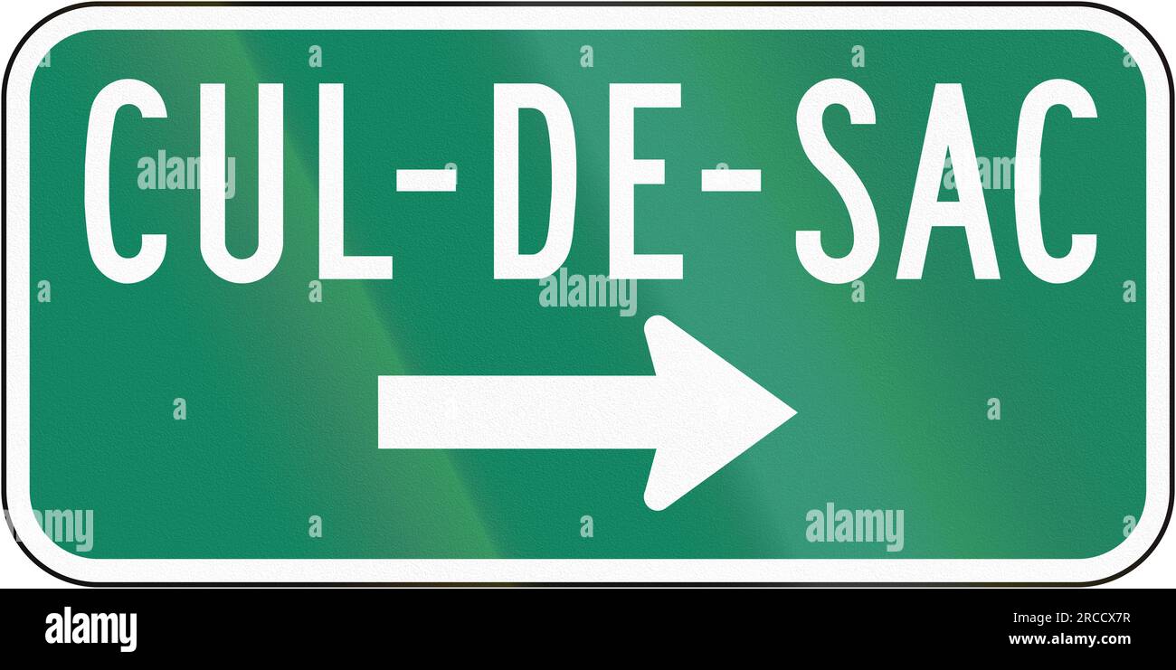 Guide and information road sign in Quebec, Canada - Cul-de-sac/dead end ...