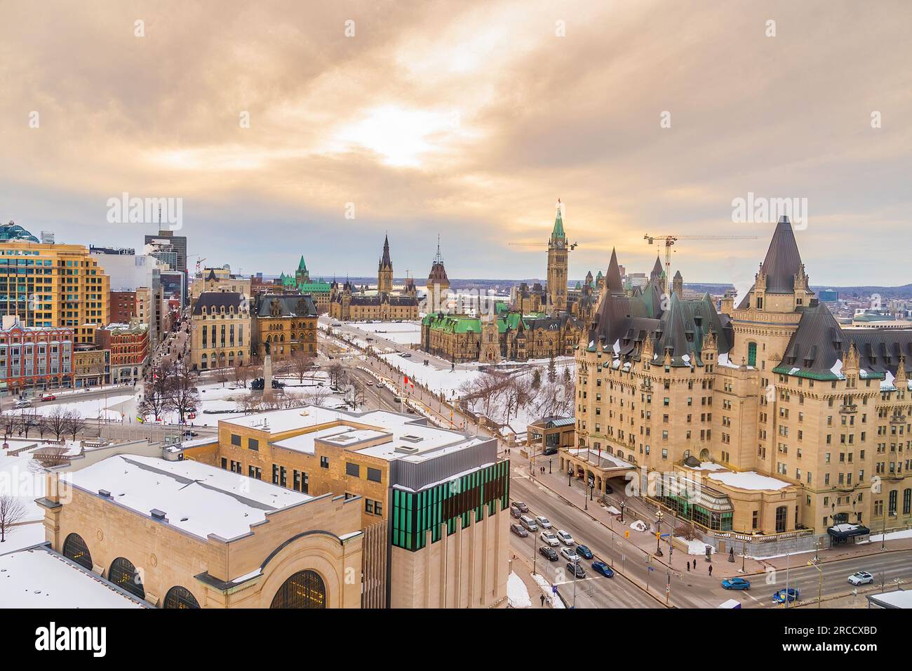 Downtown Ottawa city skyline, cityscape of Ontario Canada at sunset ...