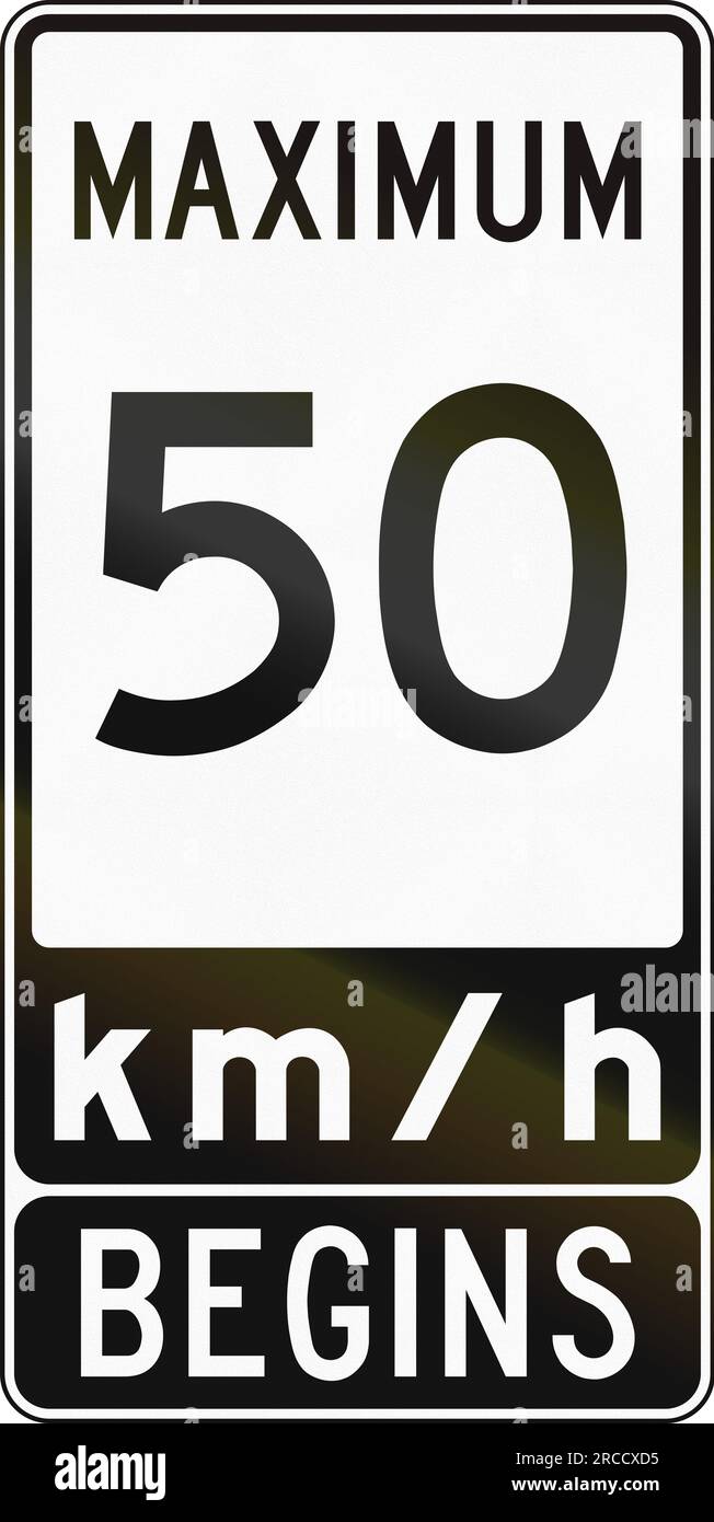 Canadian speed limit sign, in kilometers per hour. This sign is used in Ontario Stock Photo - Alamy