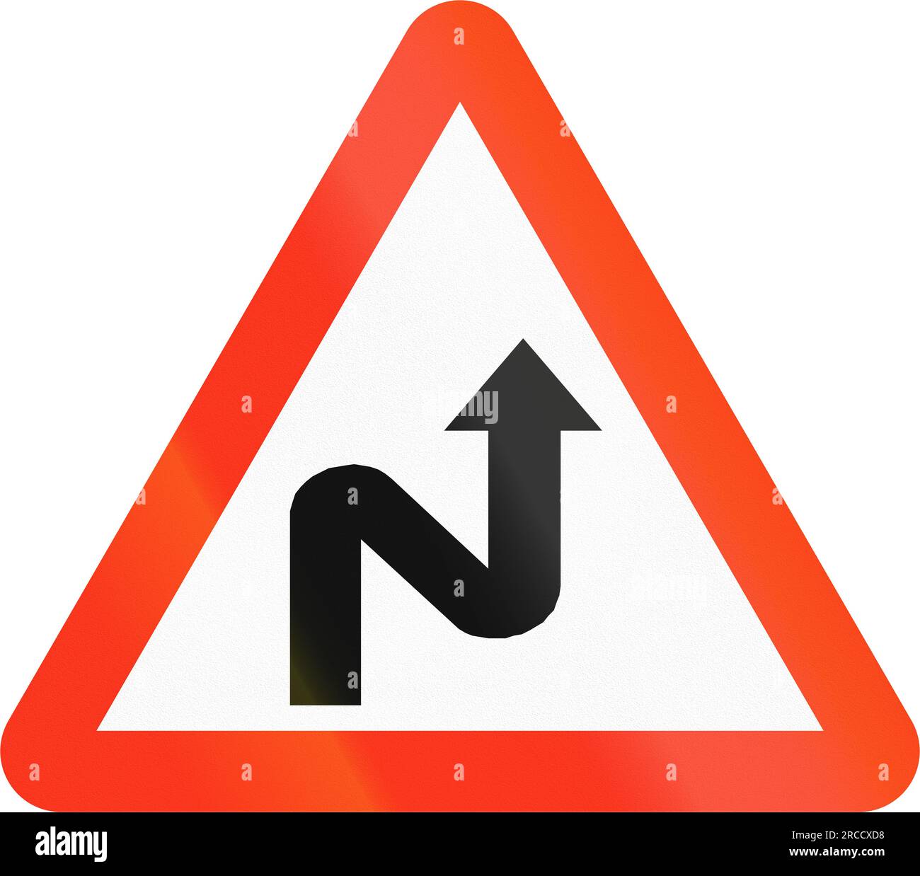 Bangladeshi sign warning about a double curve first to right Stock ...