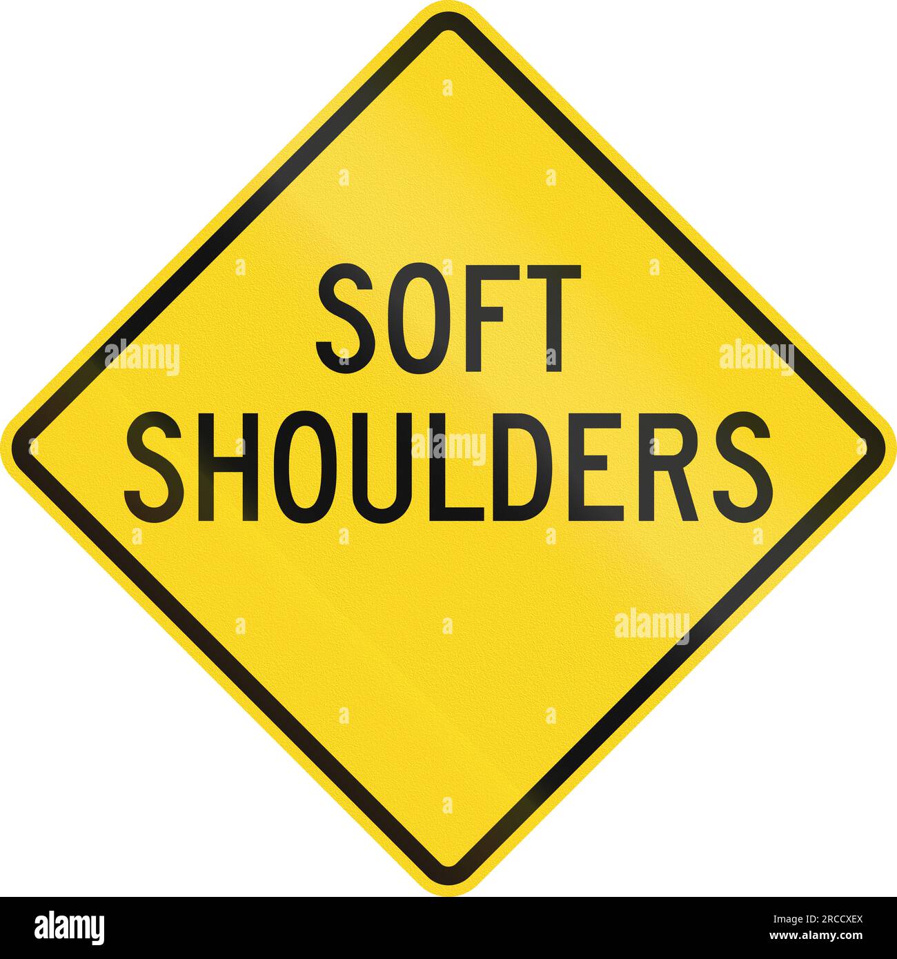 Sign in Canada - Soft shoulders. This sign is used in Ontario Stock ...