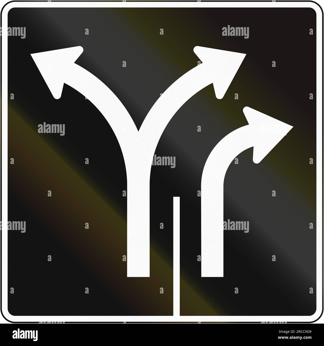 Lane management sign in Canada - Two lanes left and right. This sign is ...