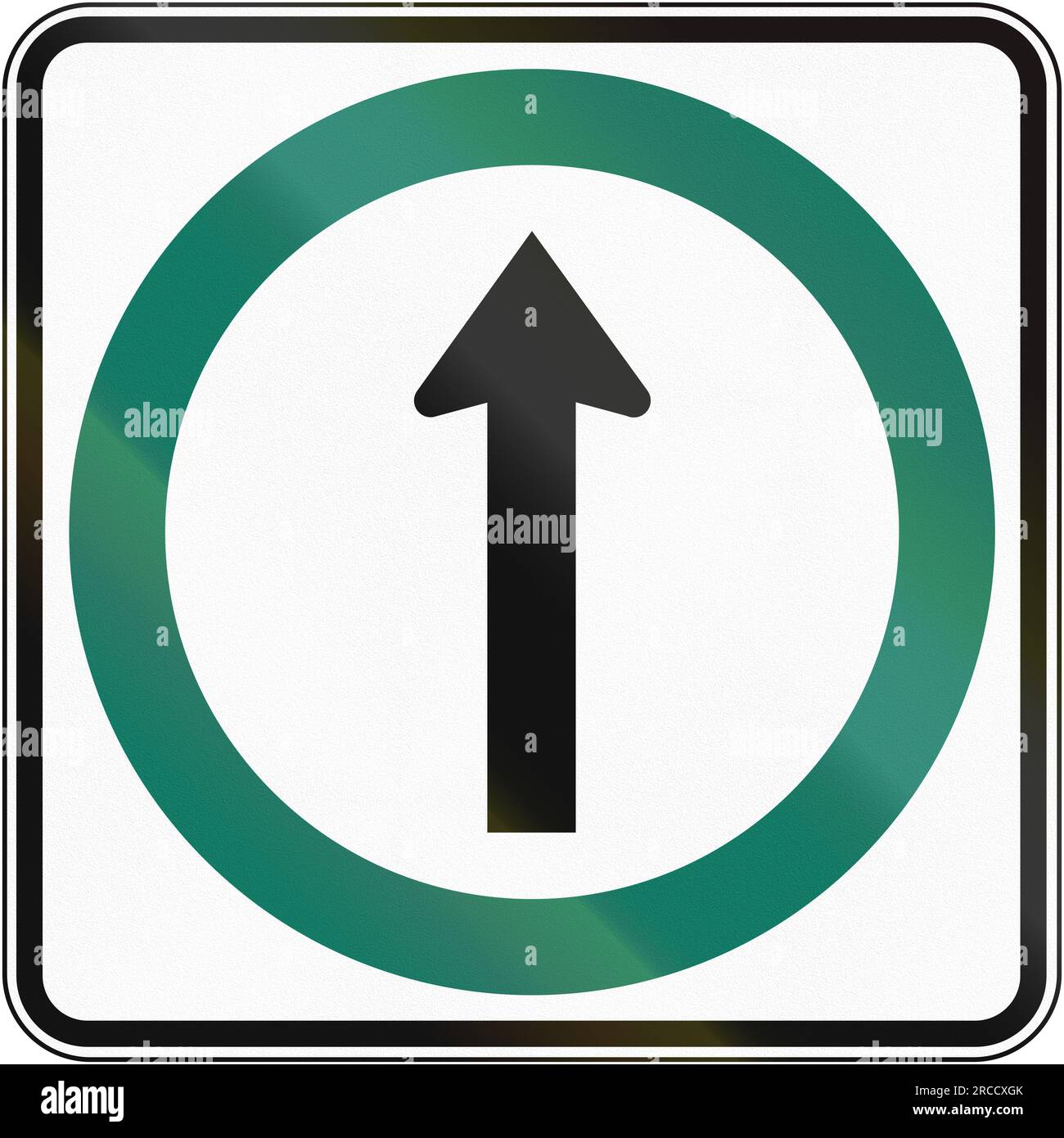 Regulatory road sign in Quebec, Canada - Go Straight Stock Photo - Alamy