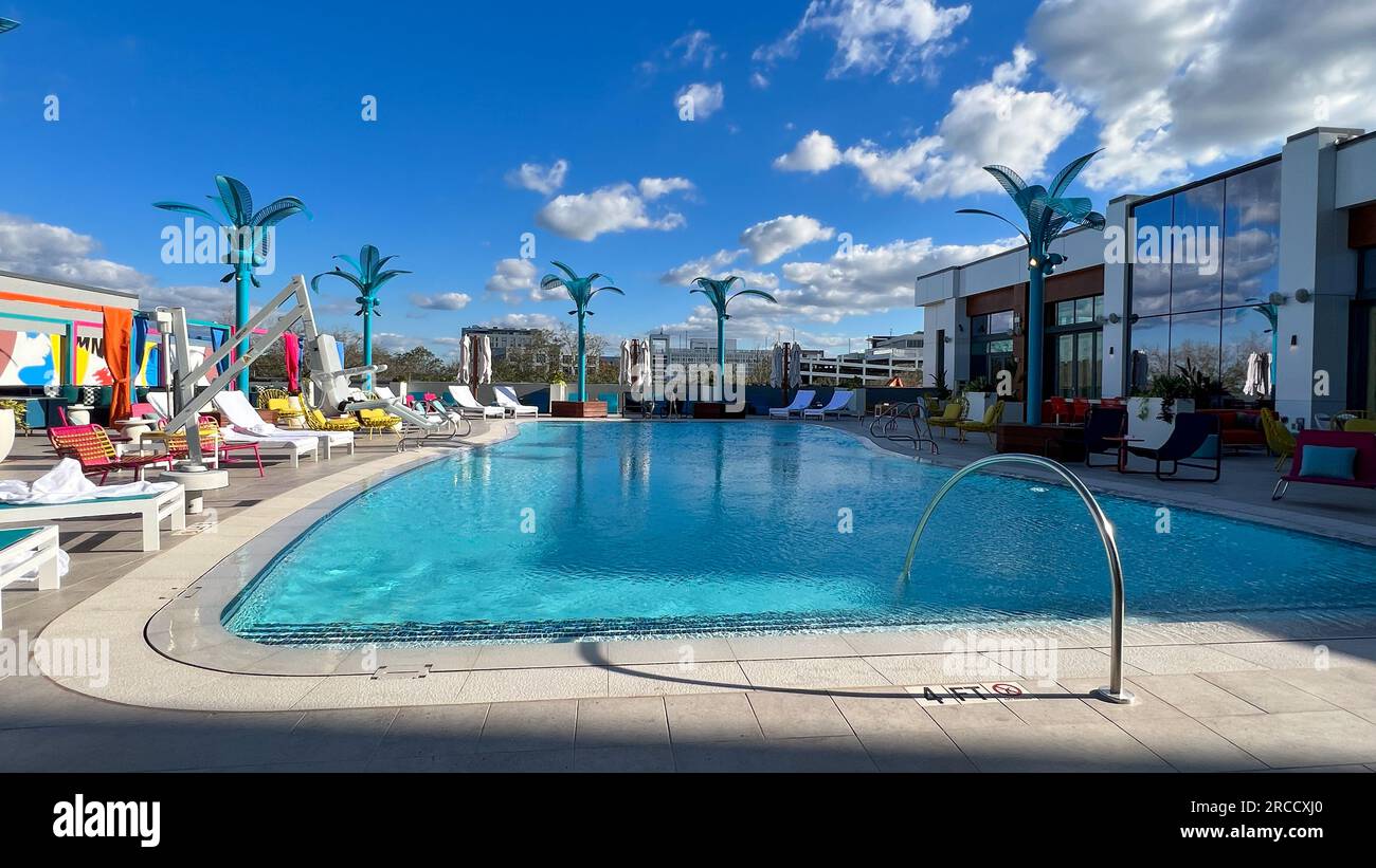 Orlando, FL USA - December 23 2021: The outdoor amenities with a ...