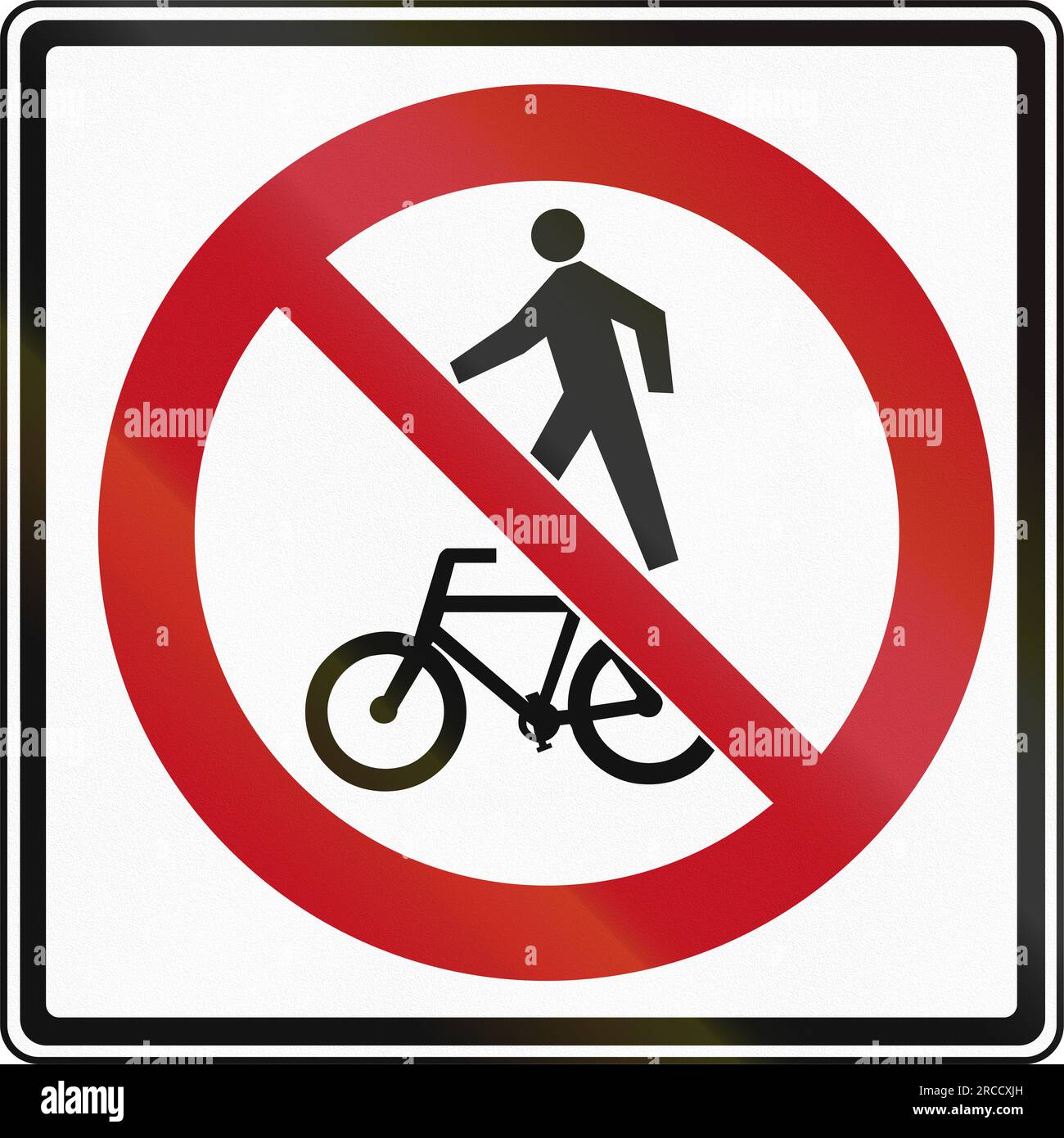 Road sign in Canada - No pedestrians or cyclists. This sign is used in ...