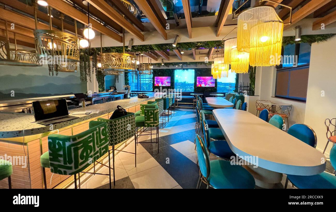 Orlando, FL USA - December 23 2021: A restaurant and bar area in the ...