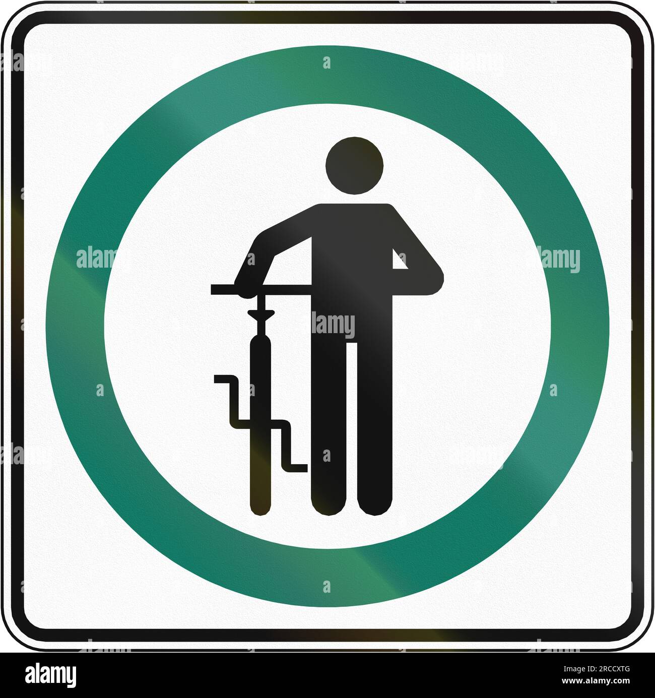 Cyclists cyclist dismount sign hi-res stock photography and images - Alamy