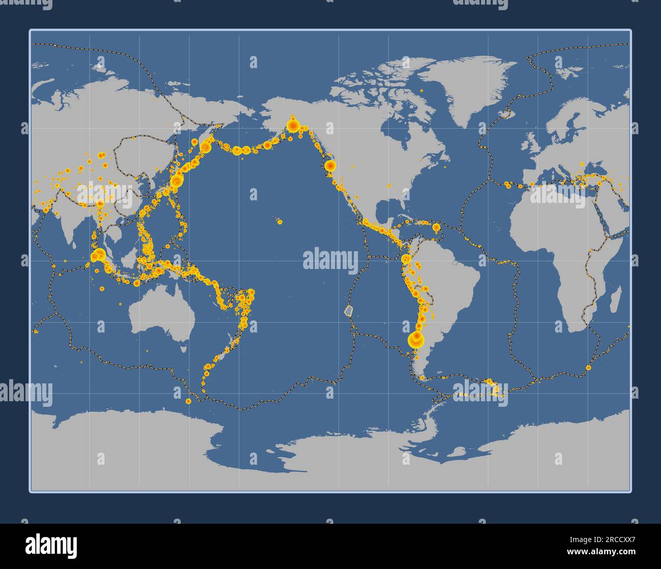 Shape Of The Easter Tectonic Plate On The Solid Contour Map In The Gall Stereographic Projection