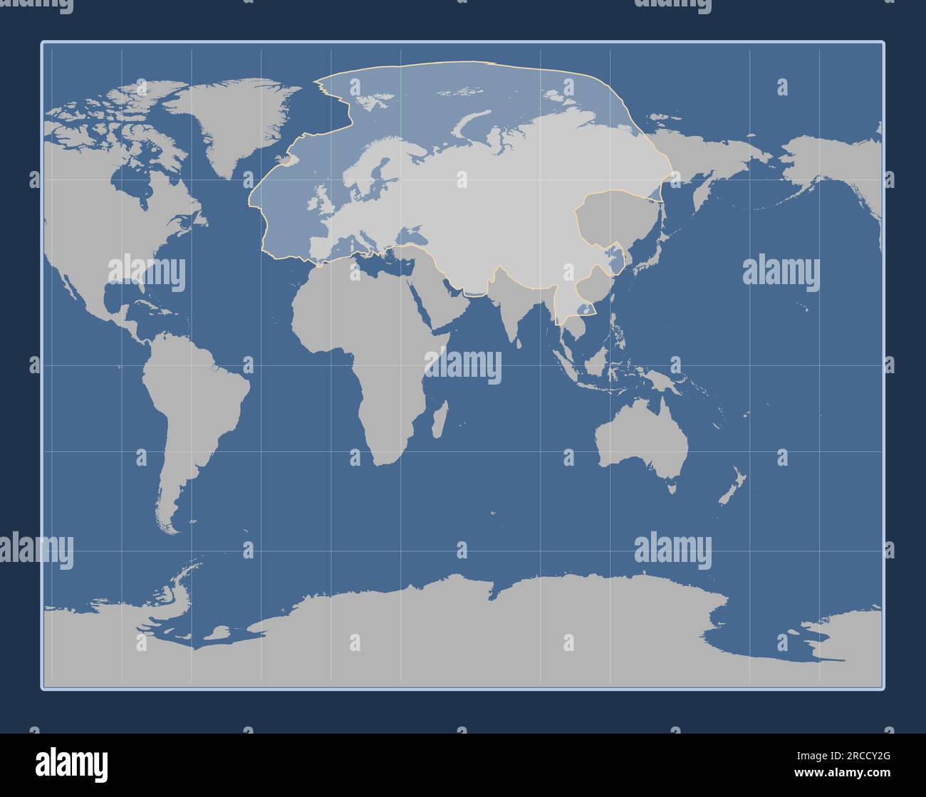 Shape of the Eurasian tectonic plate on the solid contour map in the ...