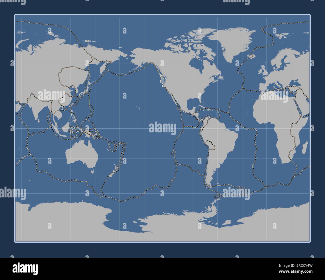 Shape Of The Juan De Fuca Tectonic Plate On The Solid Contour Map In The Gall Stereographic