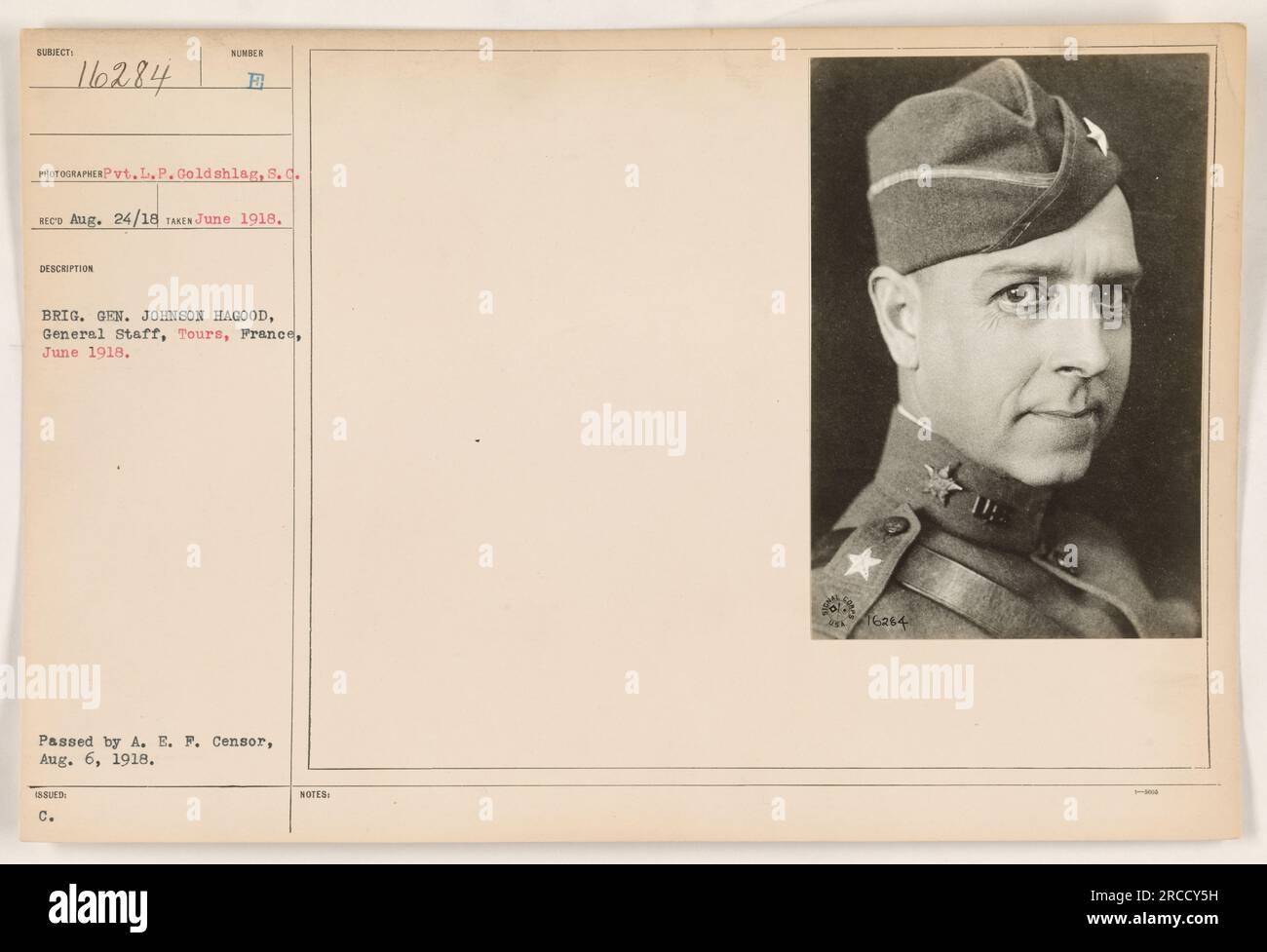 Brigadier General Johnson Hagood, a member of the General Staff, at ...