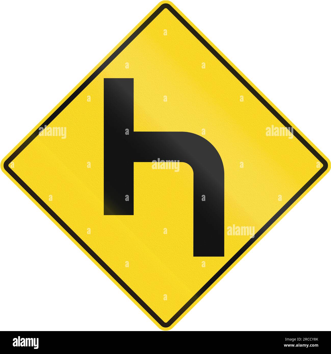 Canadian road warning sign - T-Intersection ahead. This sign is used in ...