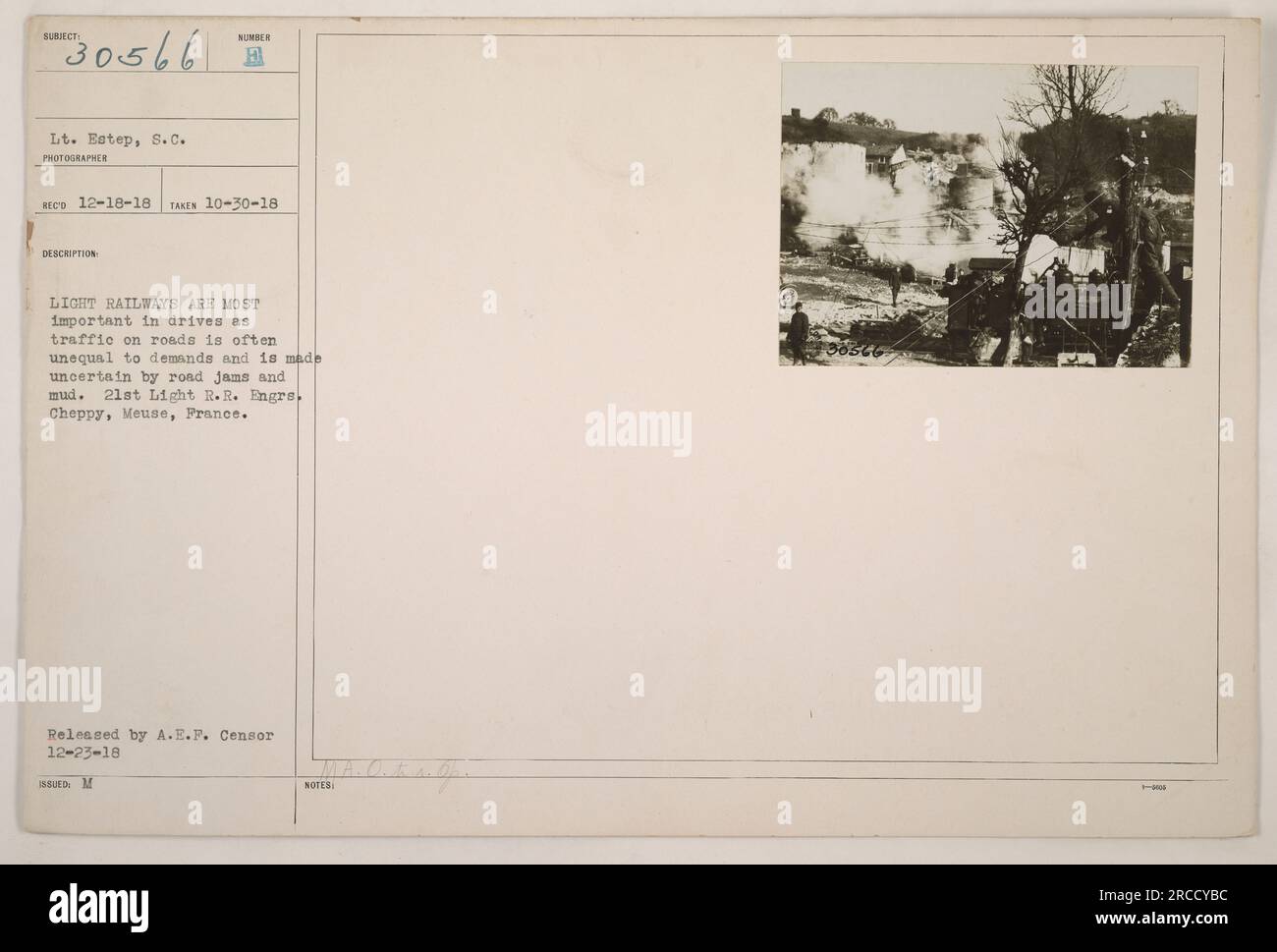 This image shows Lieutenant Estep of the 21st Light Railway Engineers ...