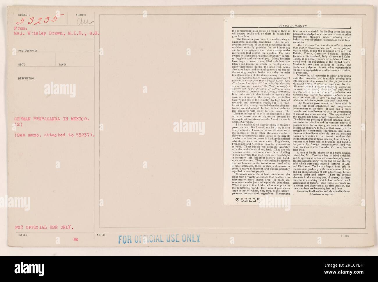 German propaganda in Mexico during World War I Stock Photo - Alamy