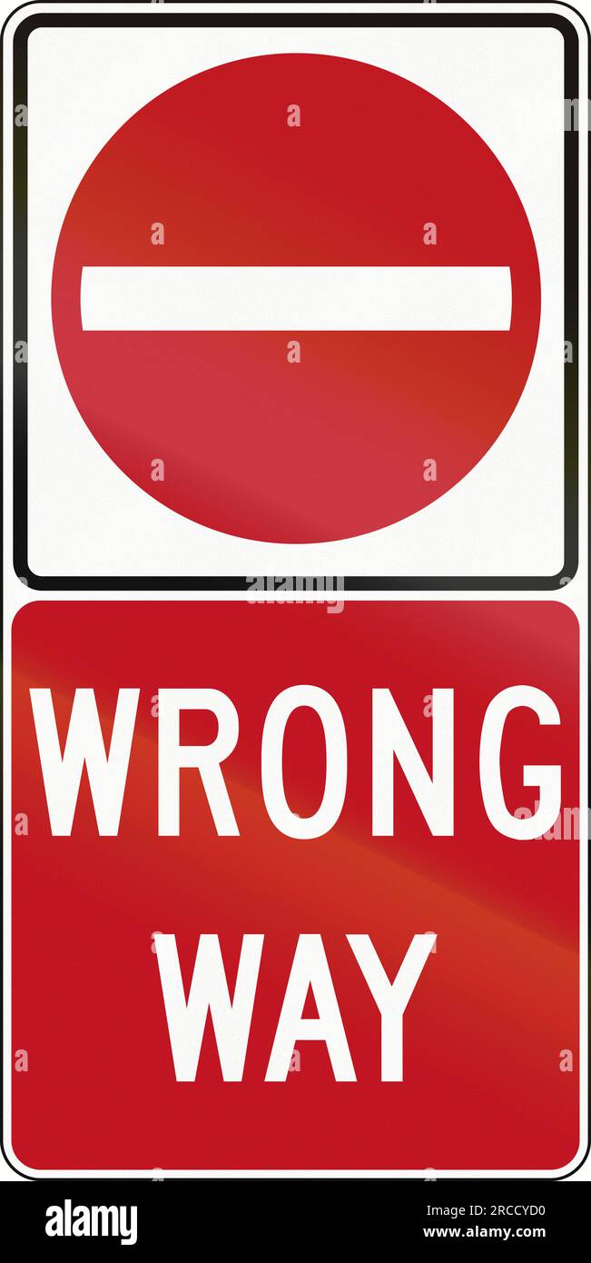 Canadian traffic sign - Wrong Way. This sign is used in Ontario Stock Photo - Alamy