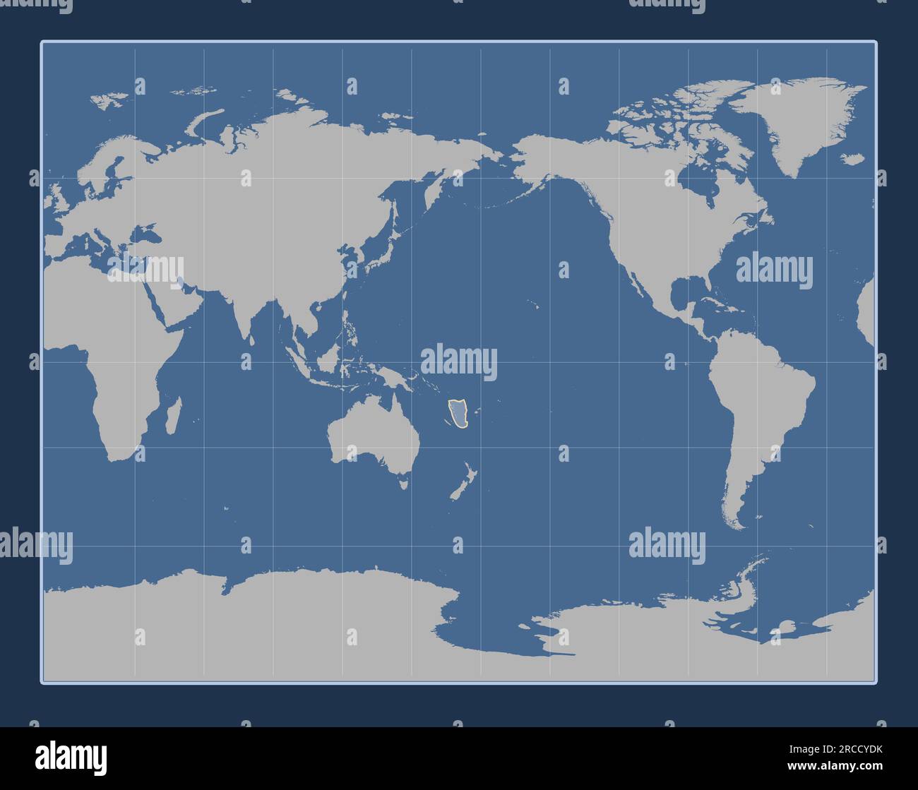 Shape Of The New Hebrides Tectonic Plate On The Solid Contour Map In