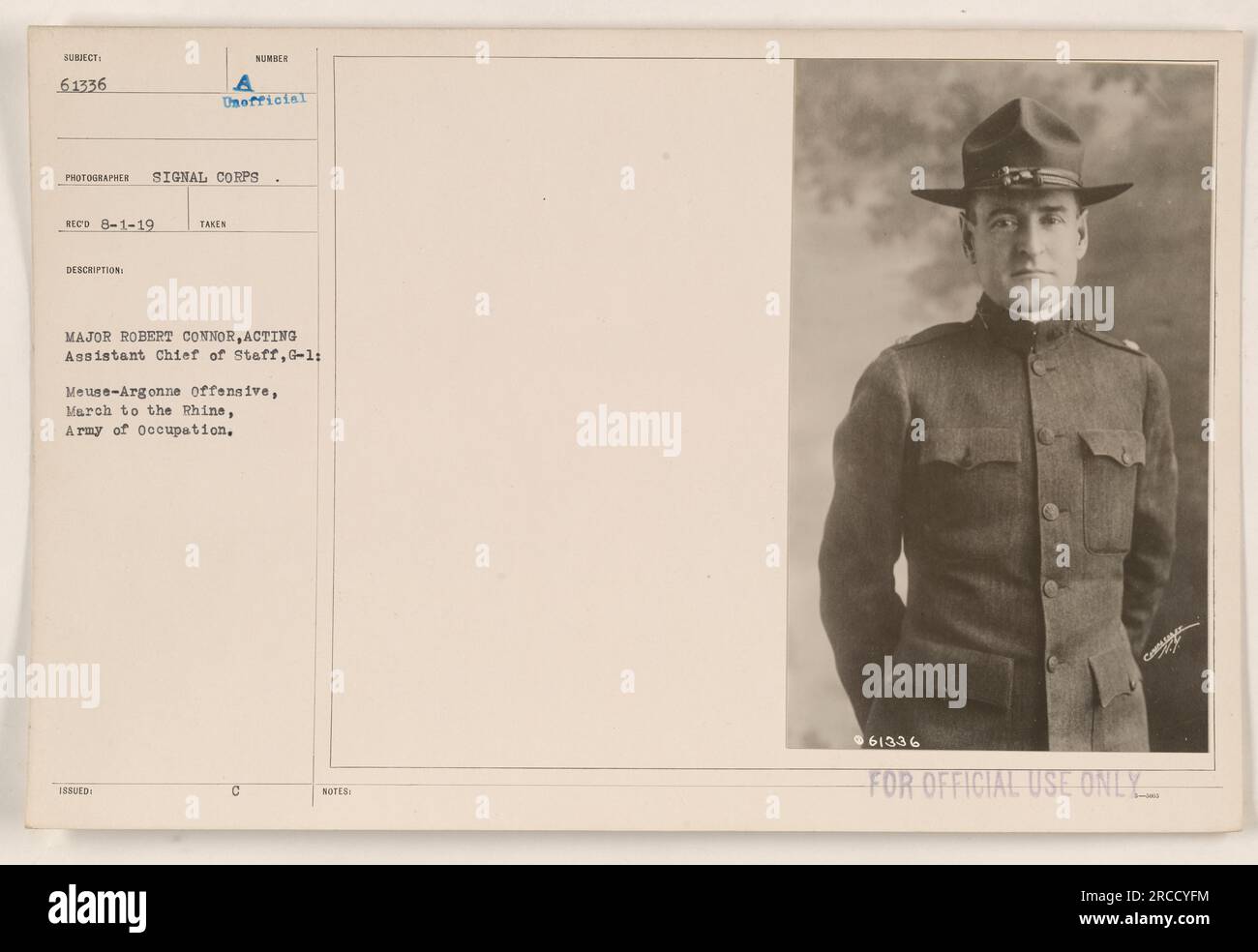 Major Robert Connor, Acting Assistant Chief of Staff, G-1, is seen in ...