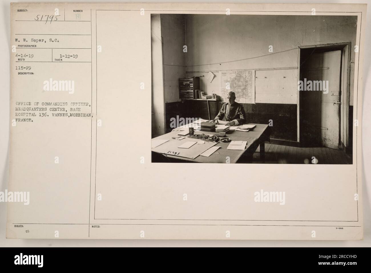 Photograph of W. W. Soper, S.C., taken on April 14th, 1919 by ...