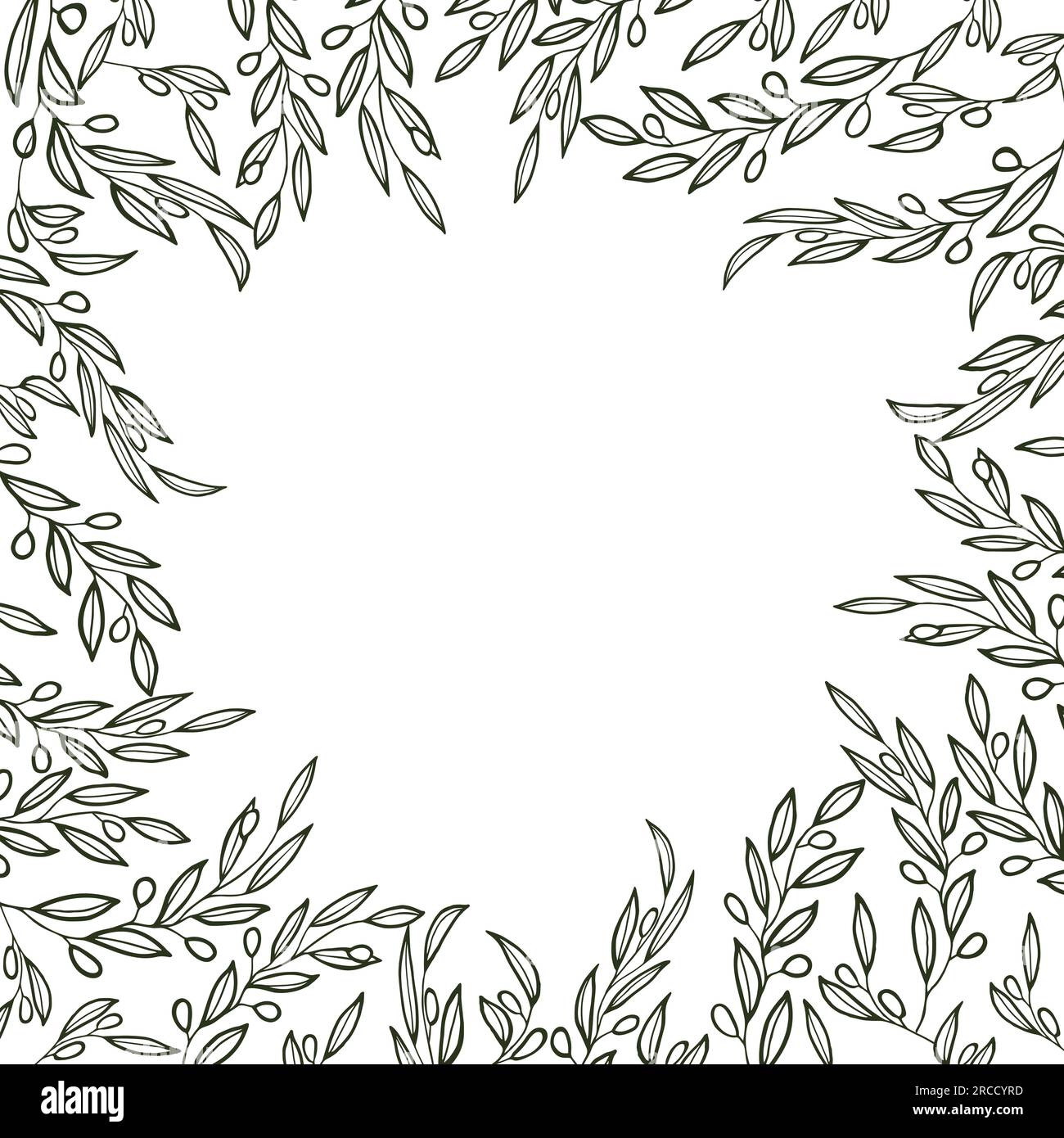 Vector background with olive tree decoration. Vegan food illustration ...