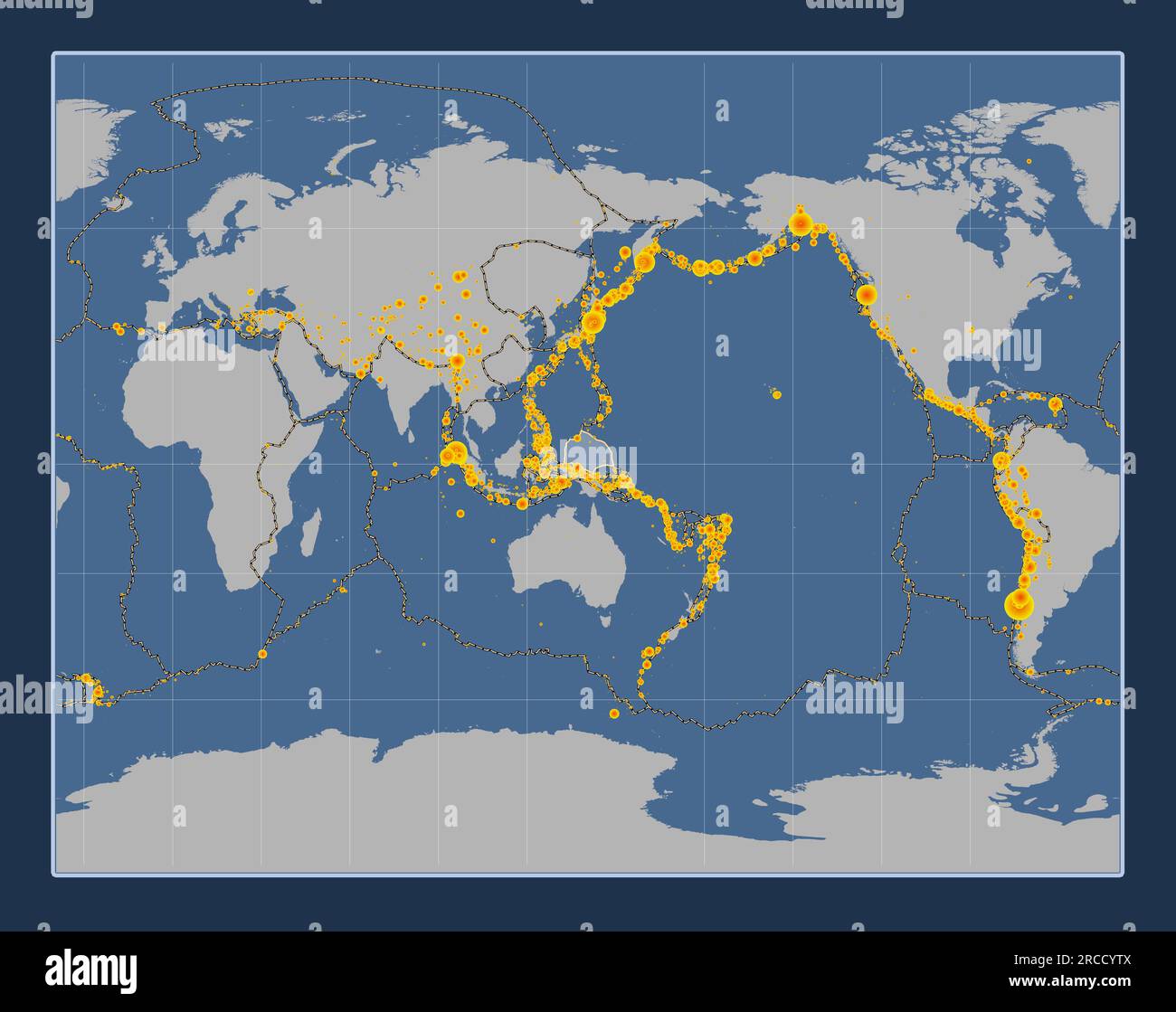 Shape Of The Caroline Tectonic Plate On The Solid Contour Map In The