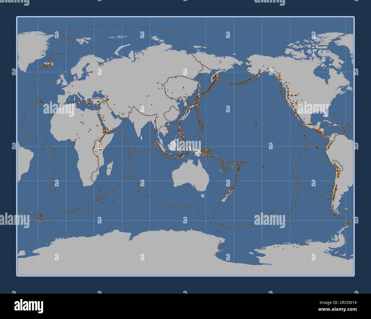 Shape Of The Okinawa Tectonic Plate On The Solid Contour Map In The