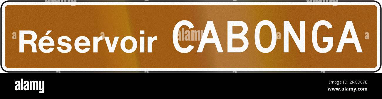 Guide and information road sign in Quebec, Canada - Cabonga reservoir ...