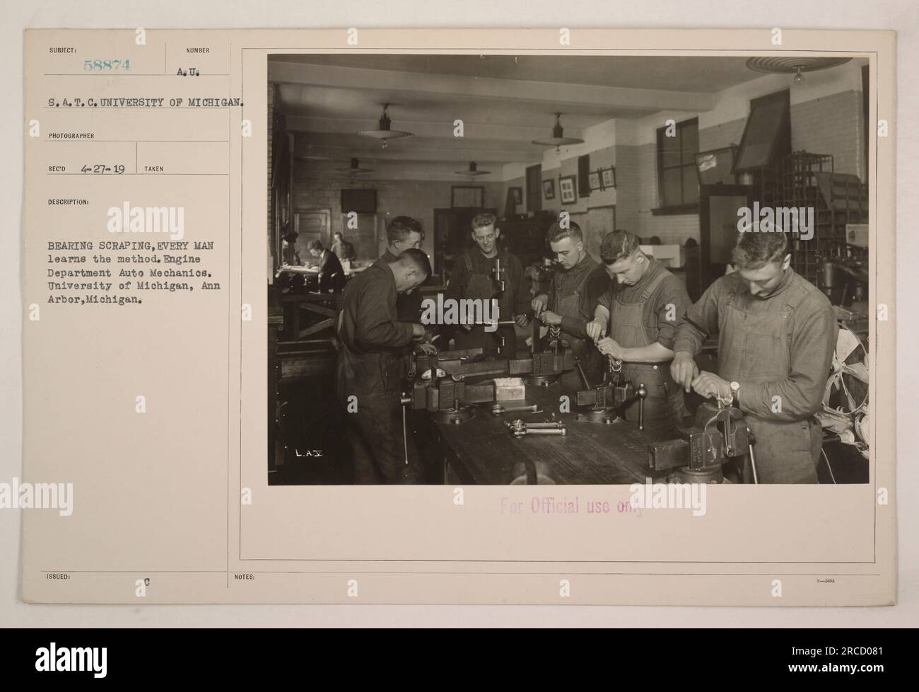 Engine Department Auto Mechanics at the University of Michigan in Ann ...