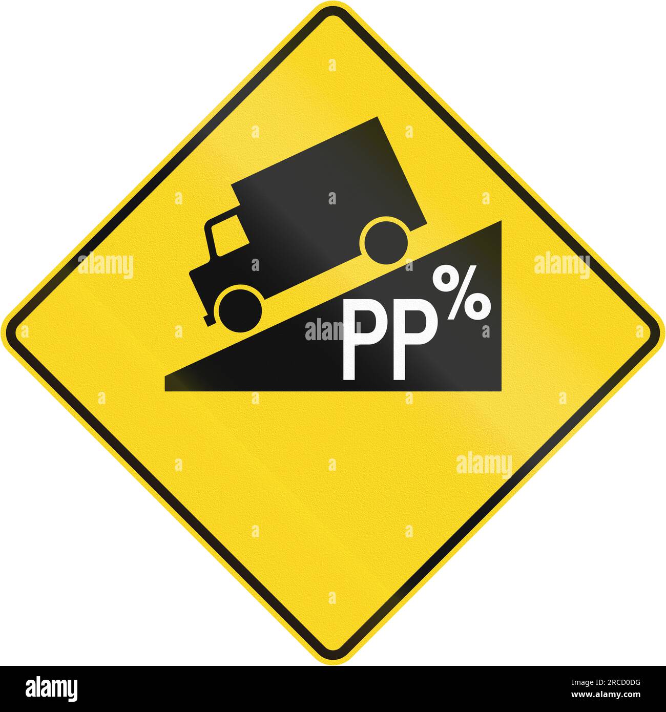 Canadian road warning sign - Hill or steep grade ahead. This sign is ...