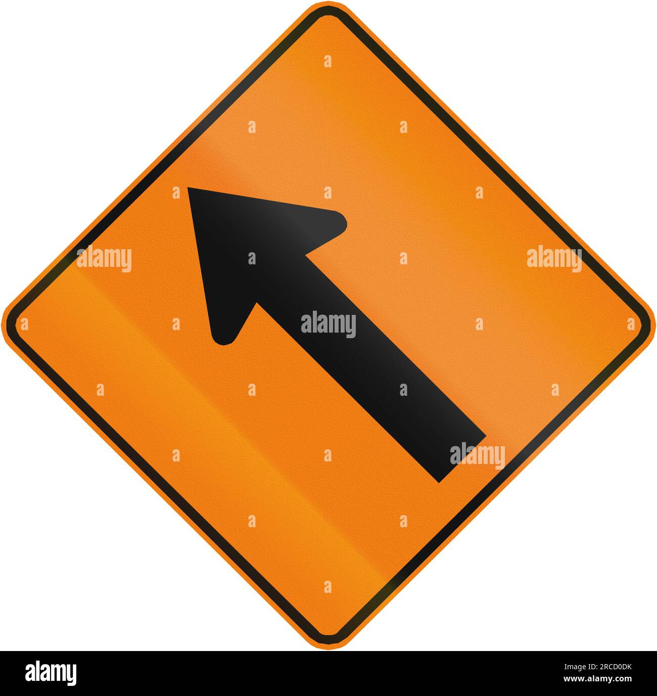 Roadworks sign in Canada - Keep left. This sign is used in Quebec Stock ...