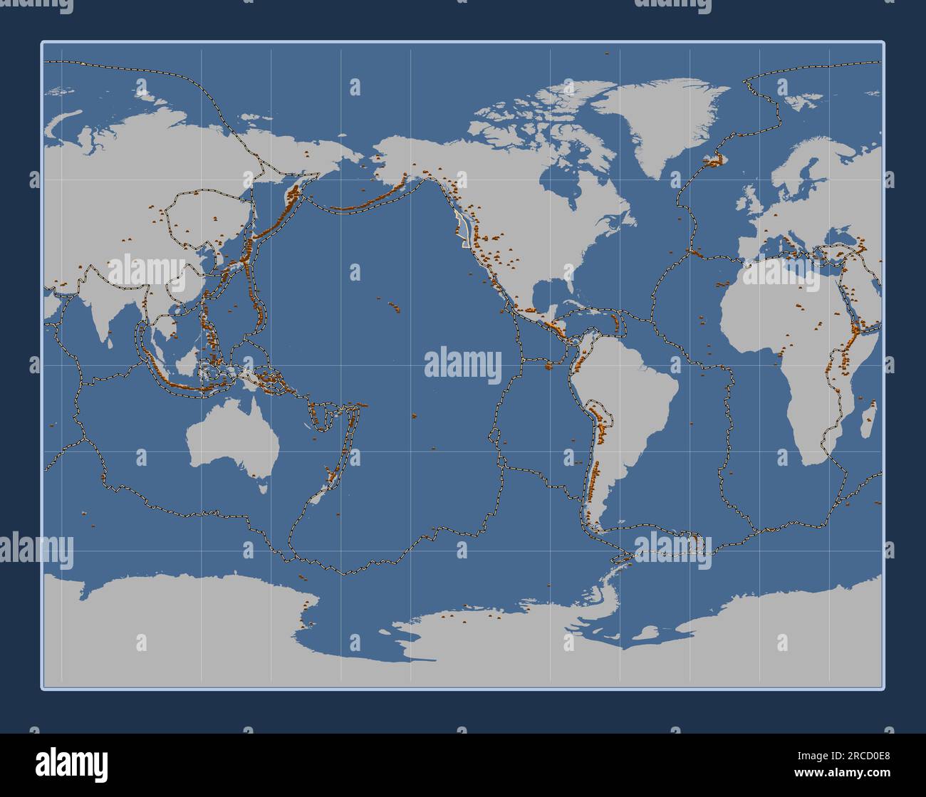 Shape Of The Juan De Fuca Tectonic Plate On The Solid Contour Map In The Gall Stereographic