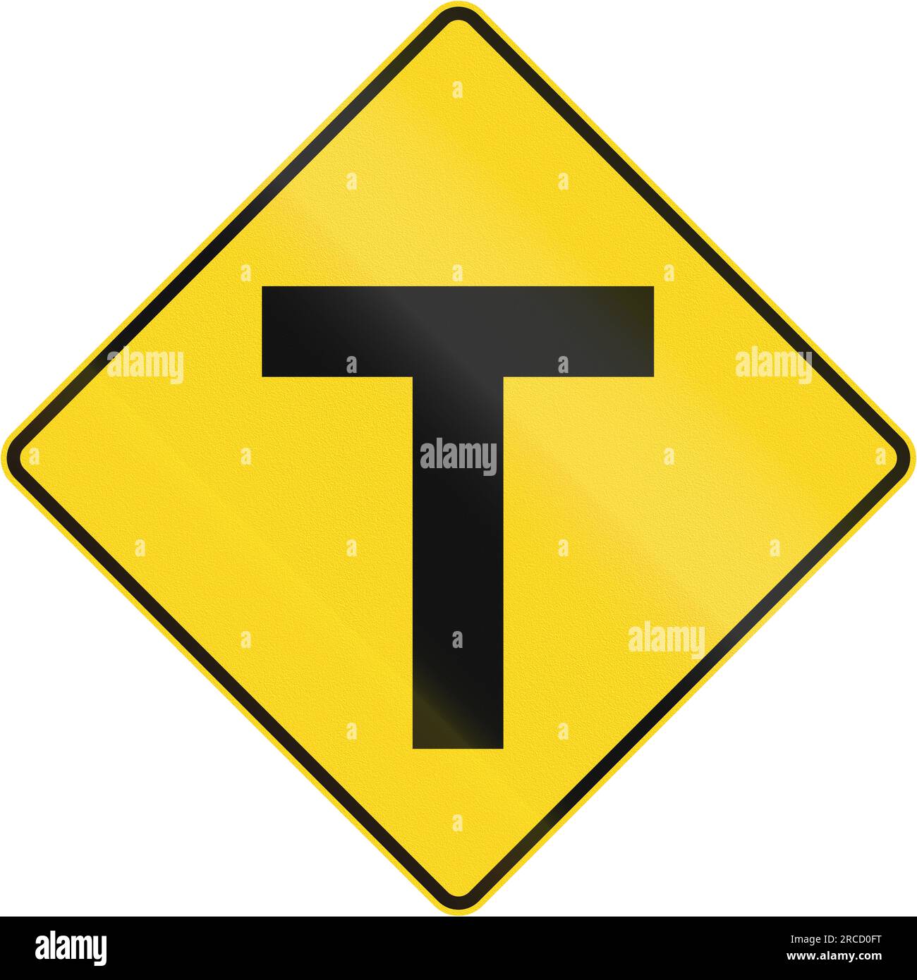 Canadian road warning sign - T-Intersection ahead. This sign is used in ...