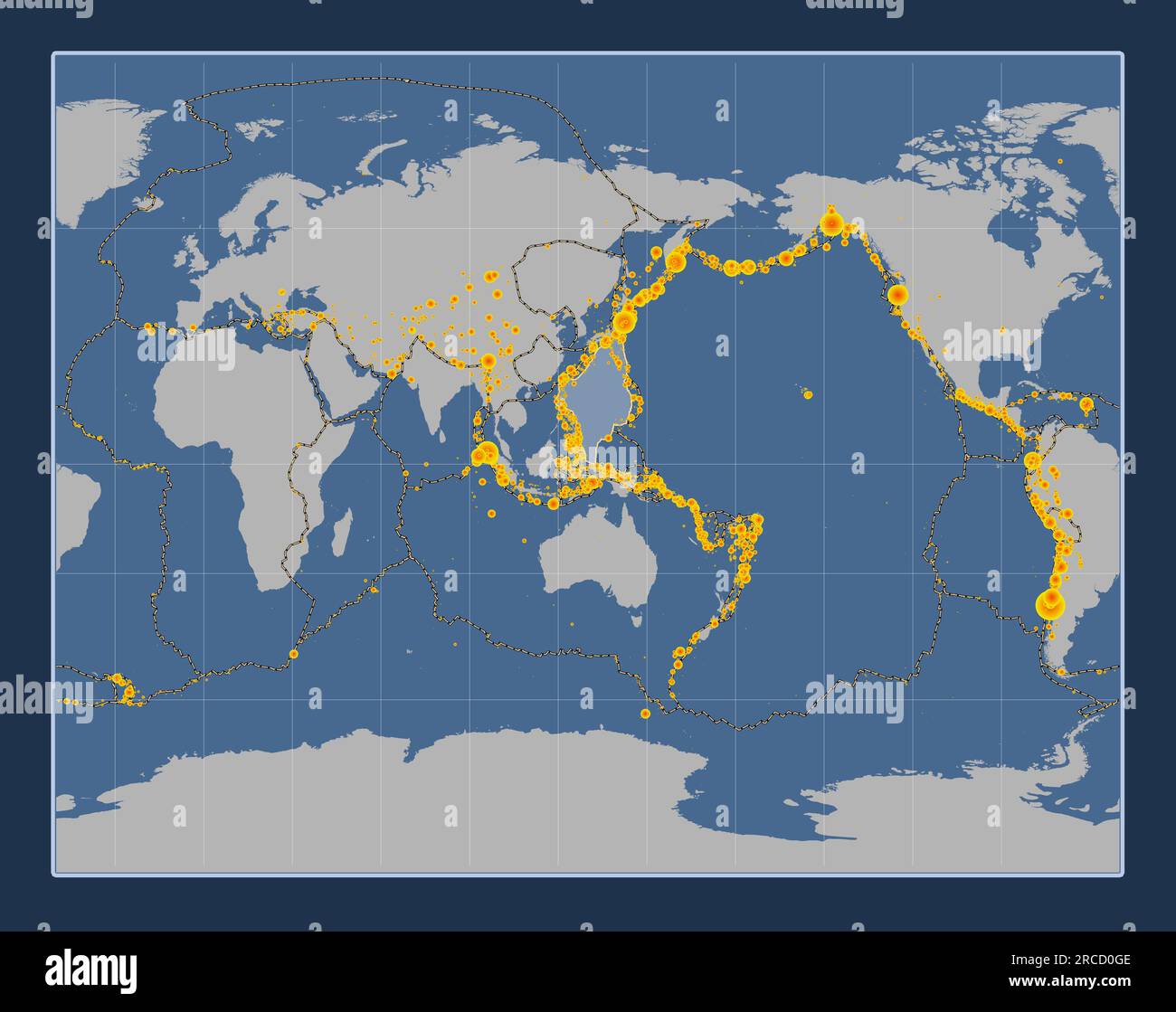 Shape Of The Philippine Sea Tectonic Plate On The Solid Contour Map In