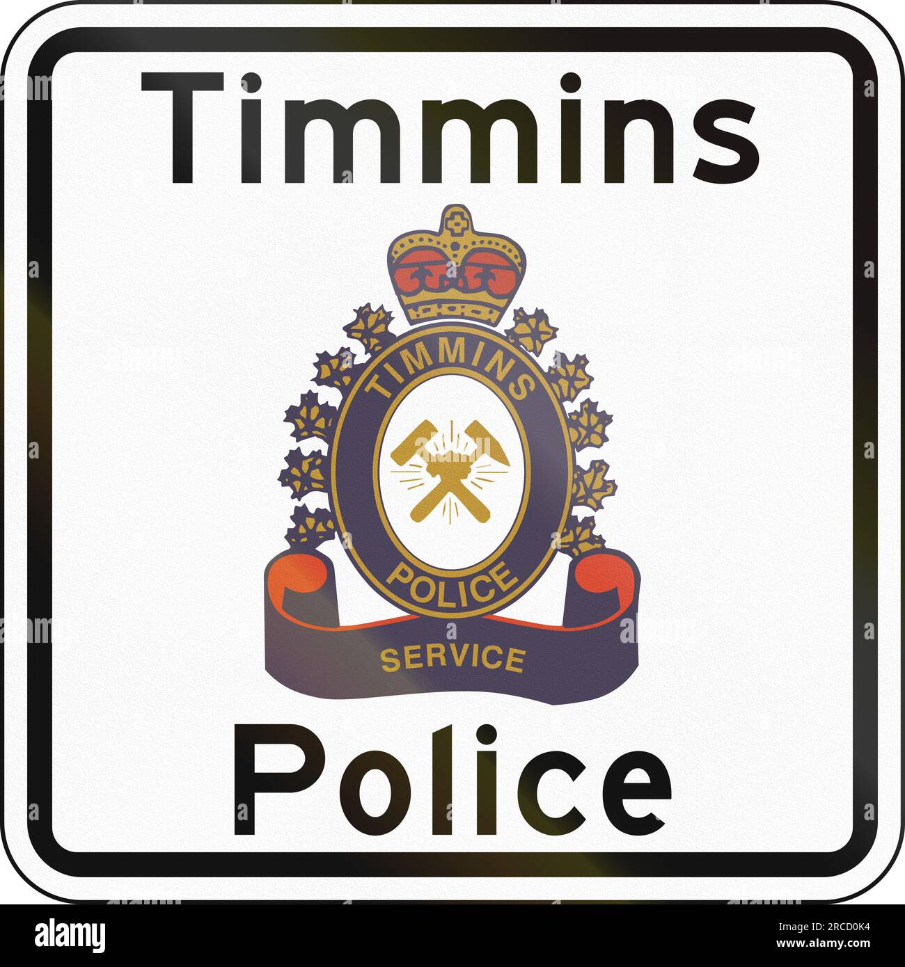 An Canadian traffic sign - Police station. This sign is used in Ontario ...