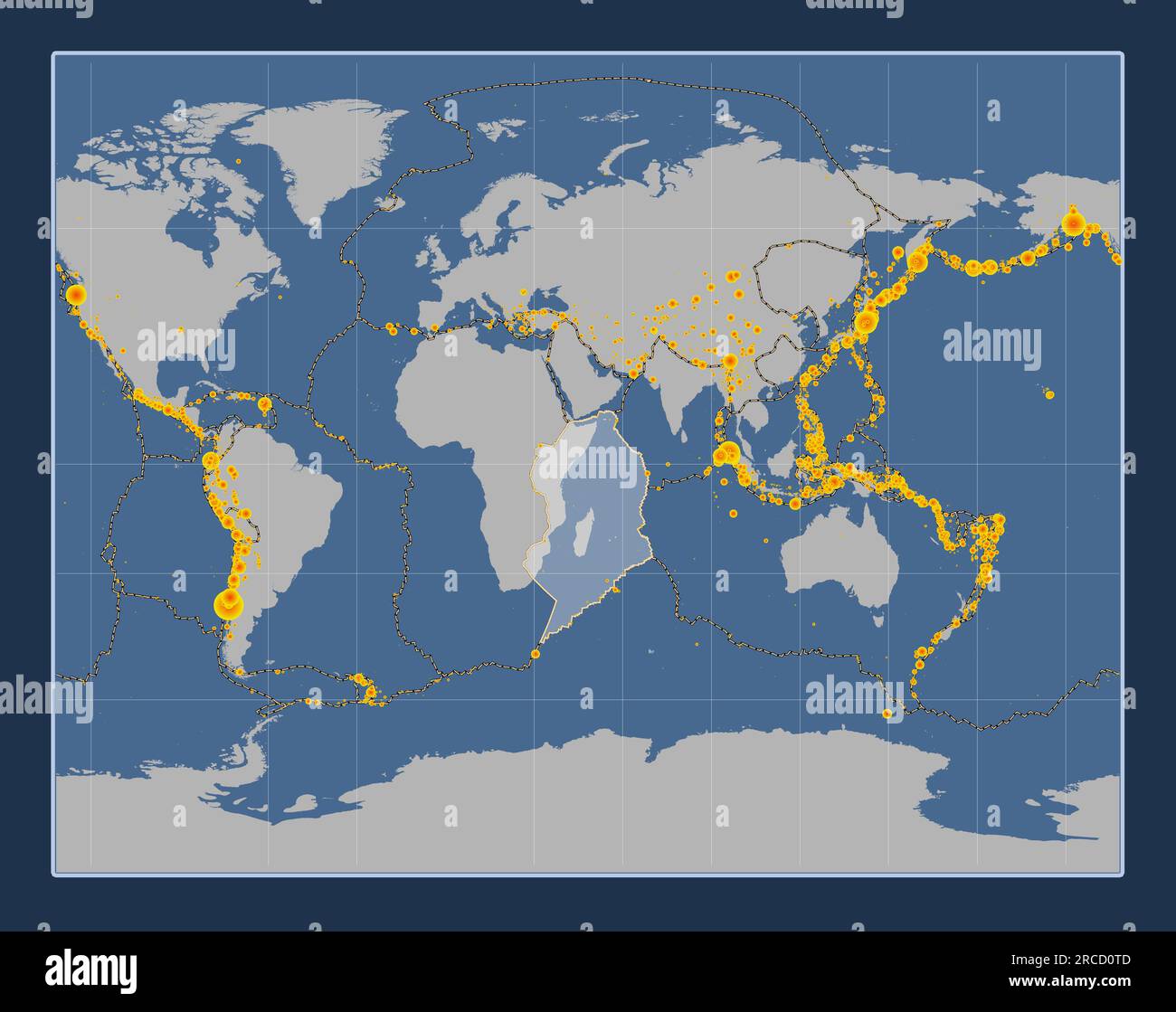Shape Of The Somalian Tectonic Plate On The Solid Contour Map In The