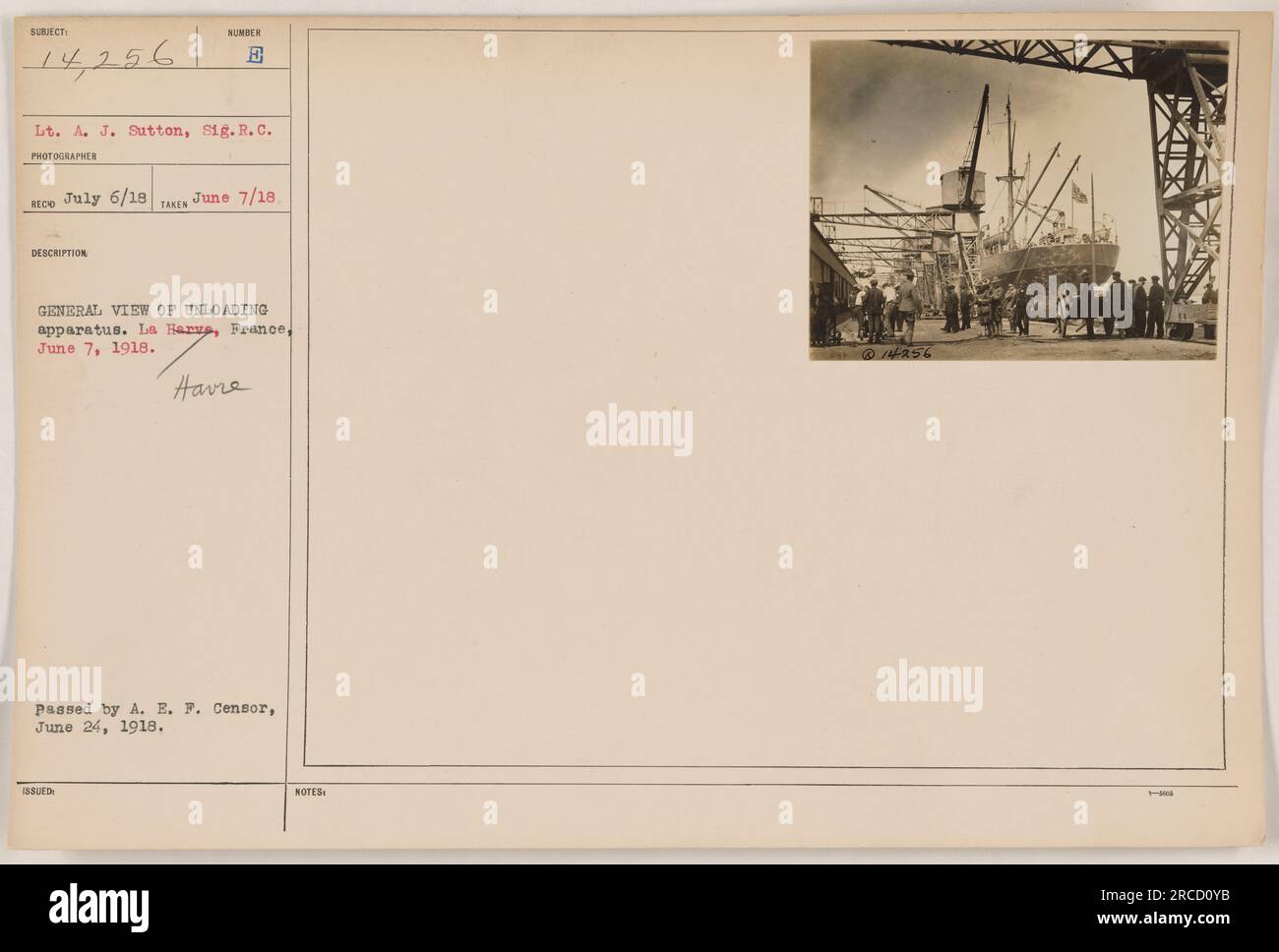 A photograph taken by Lt. A. J. Sutton, Sig. R.C., depicts a general ...