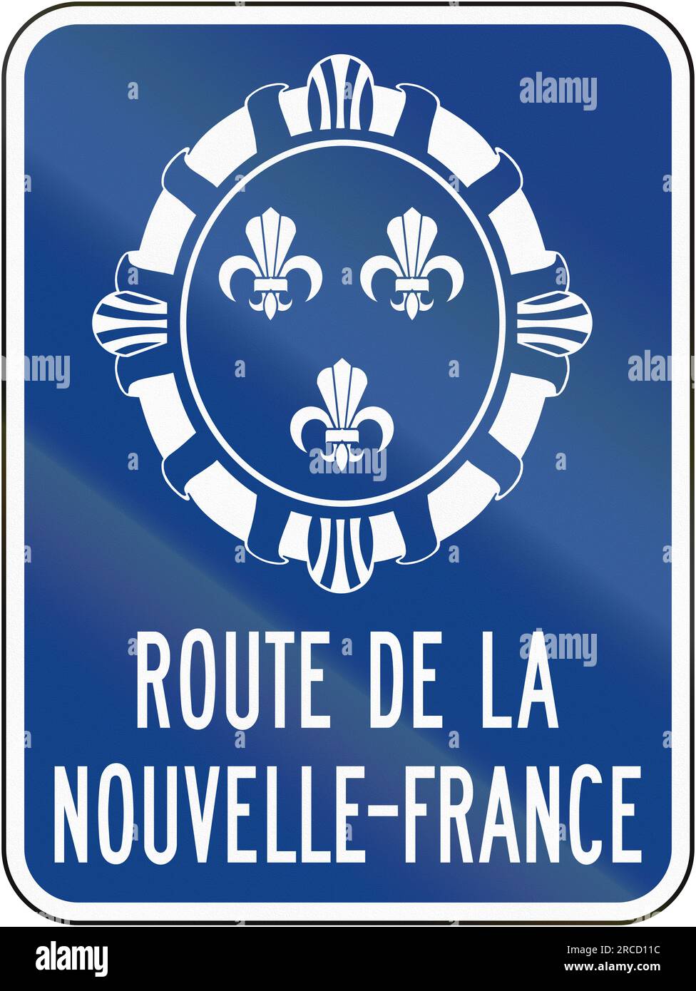 Guide and information road sign in Quebec, Canada - New France Route ...