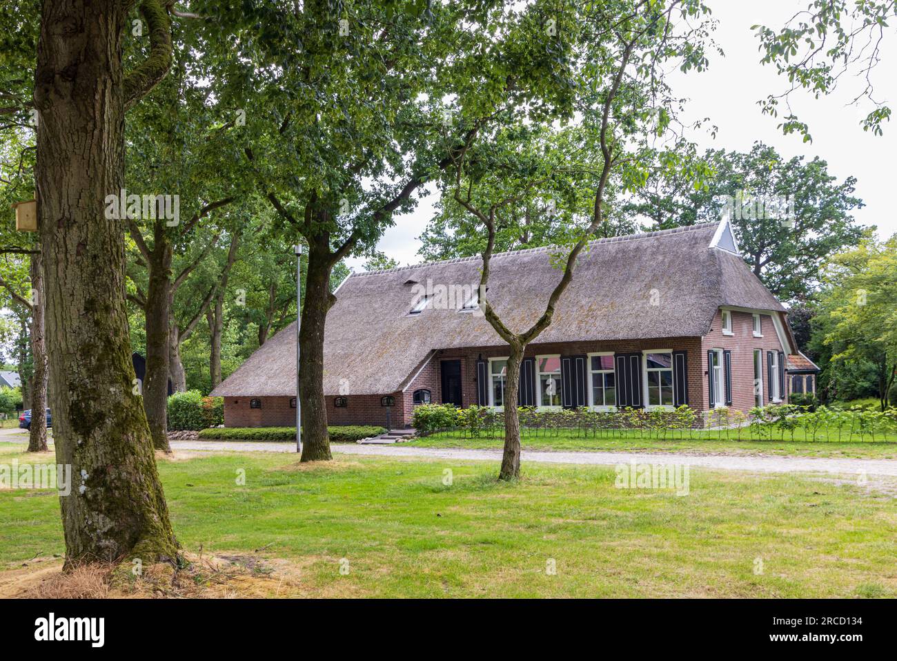 Traditional saxon farm house in pictoresque rural hamlet Westenesch ...