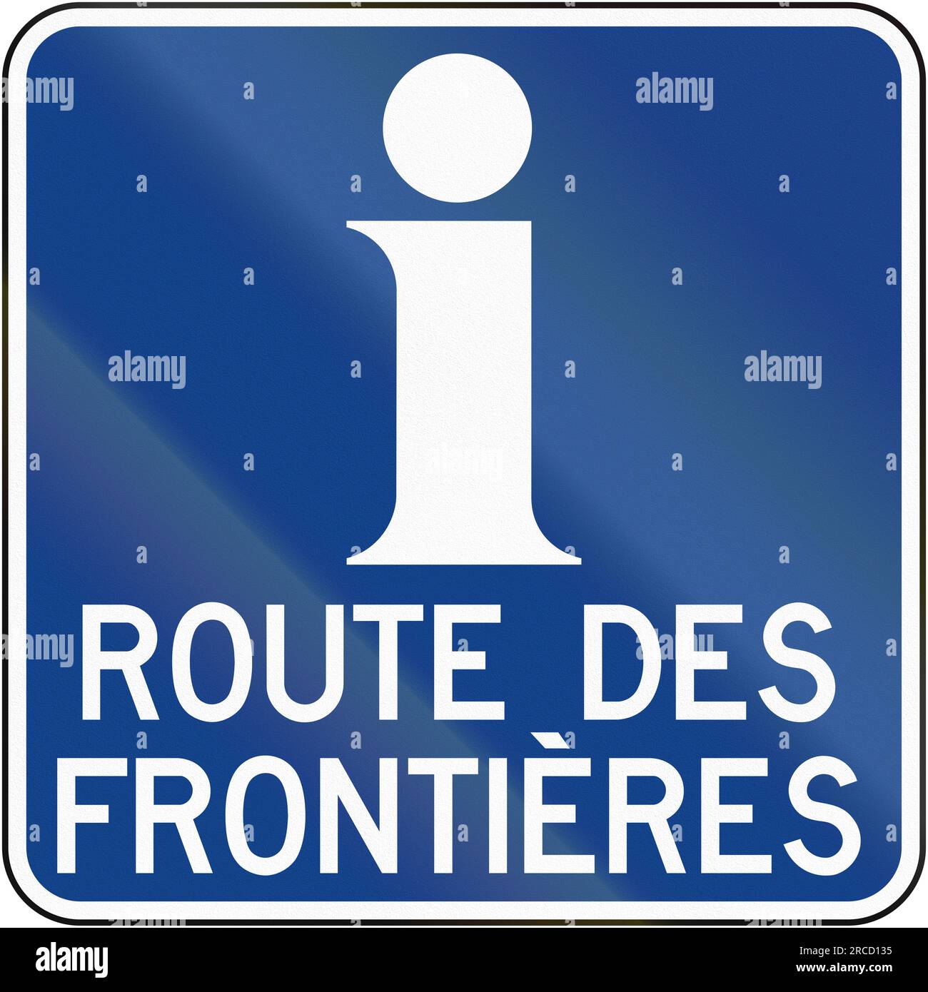 Guide and information road sign in Quebec, Canada - Border route ...