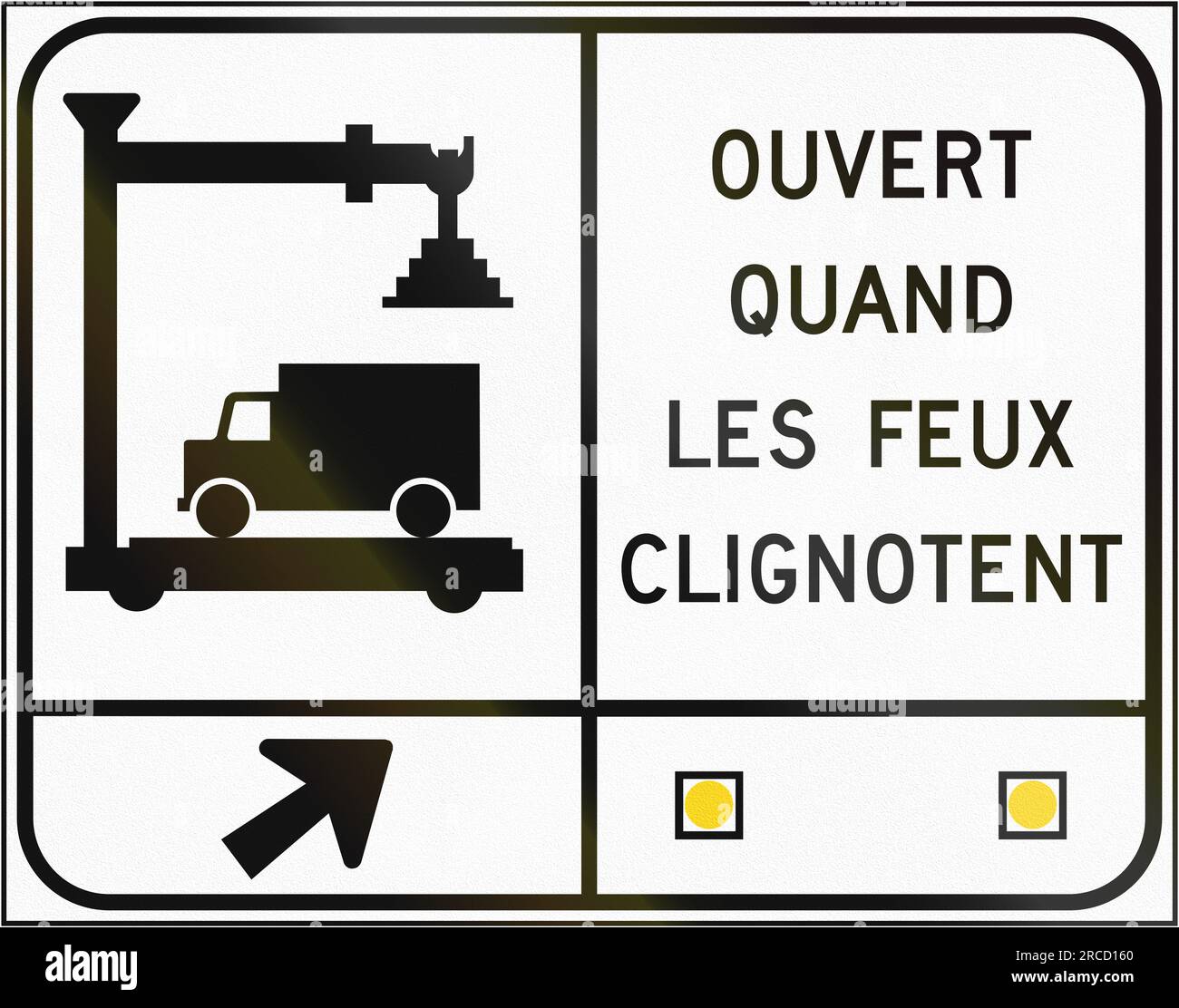 Regulatory road sign in Quebec, Canada - Weigh station on the right ...