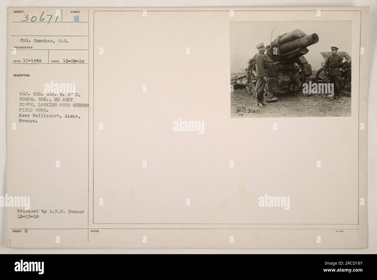 Maj gen geo w reed photograph hi-res stock photography and images - Alamy