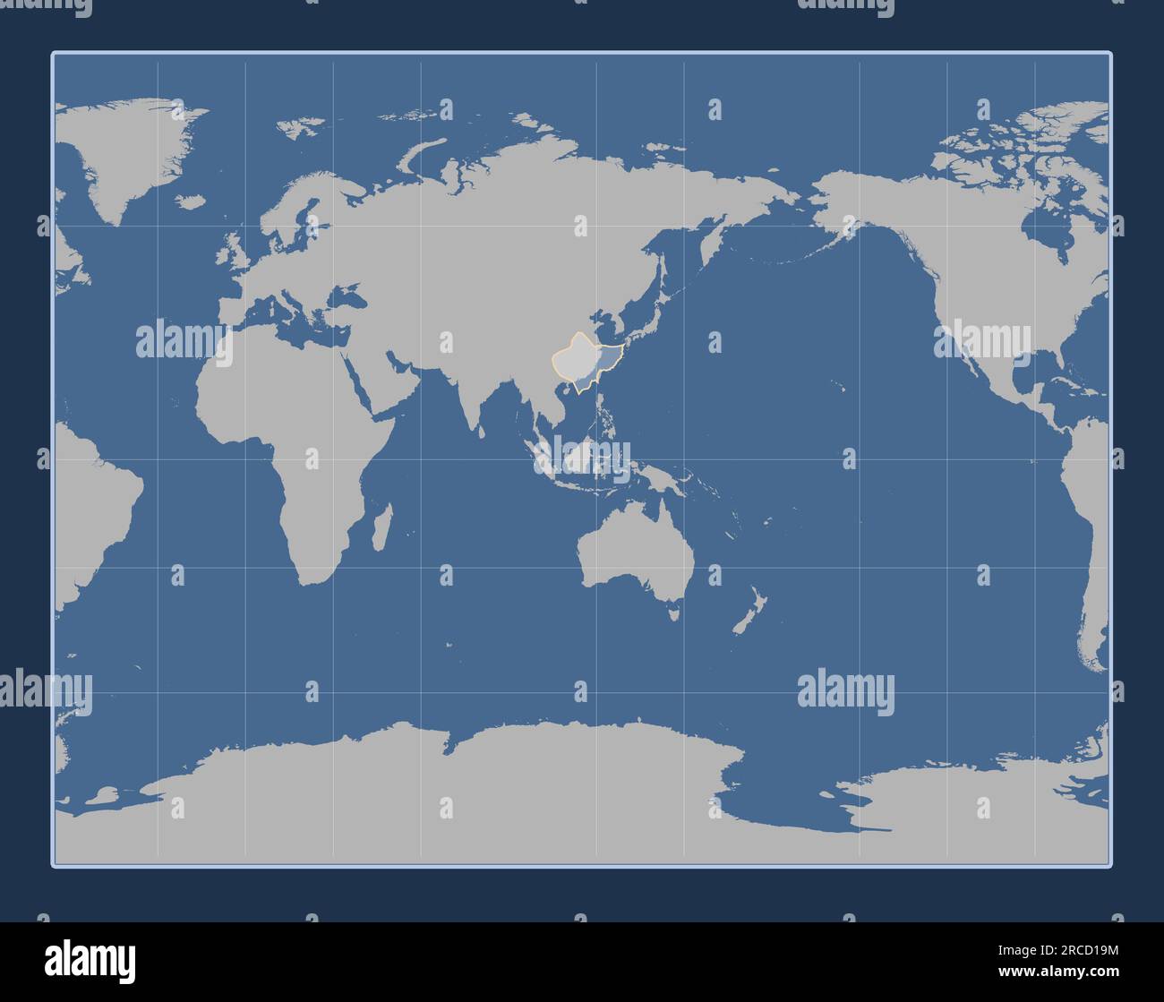 Shape Of The Yangtze Tectonic Plate On The Solid Contour Map In The