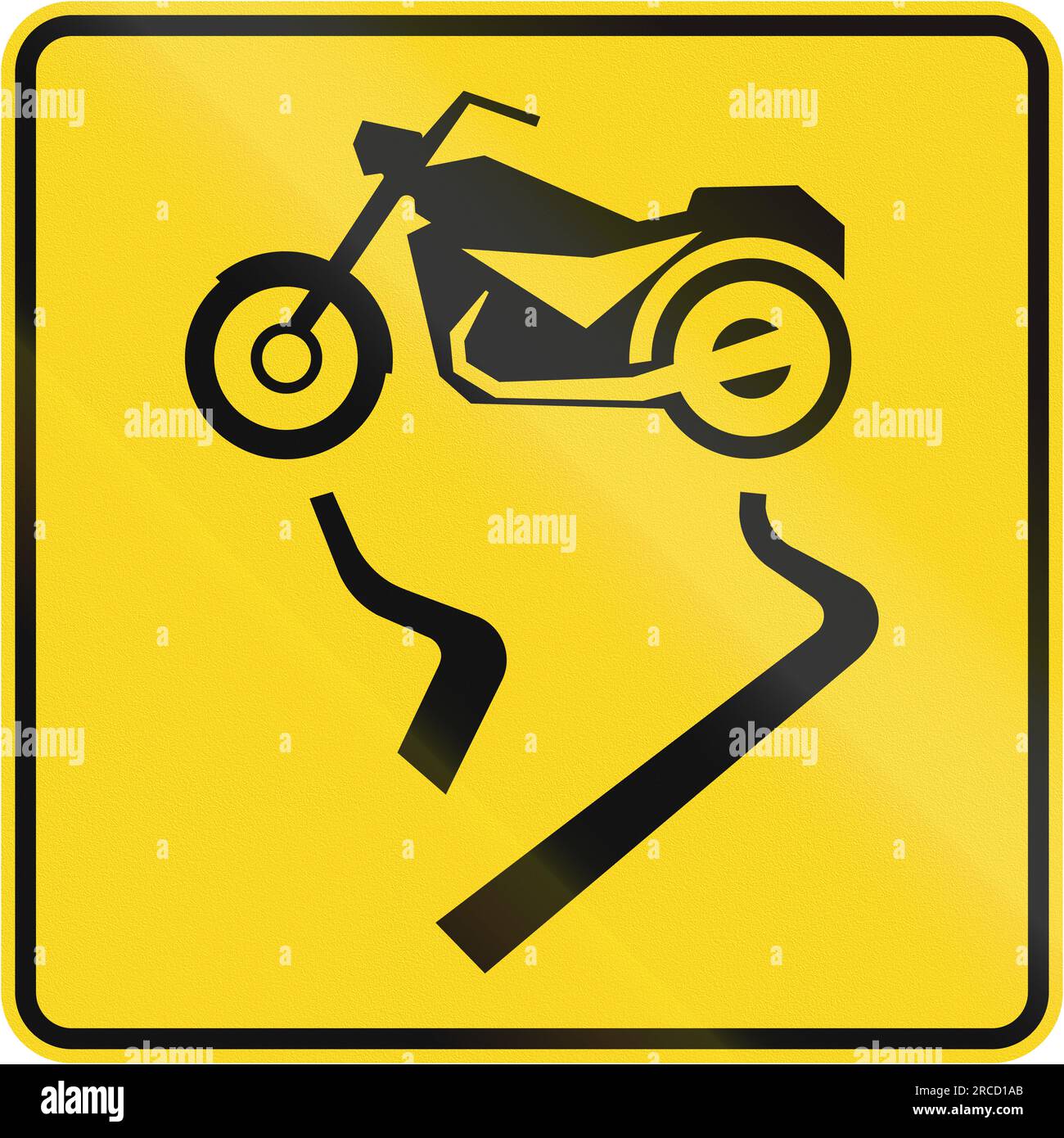 Canadian road warning sign - Slip danger for motorcycles Stock Photo ...